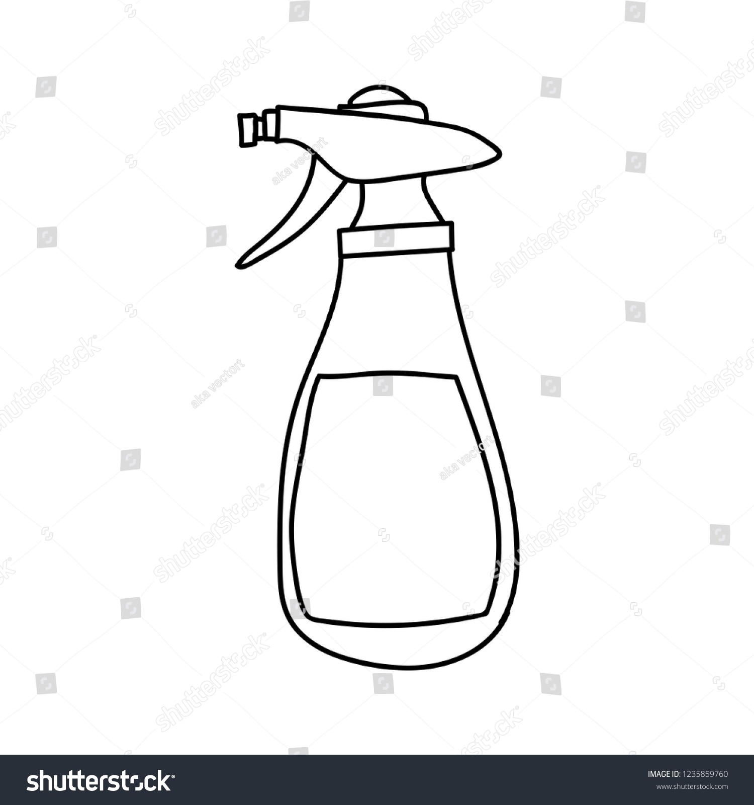 Sprayer Icon Hand Drawn Stock Vector (Royalty Free) 1235859760