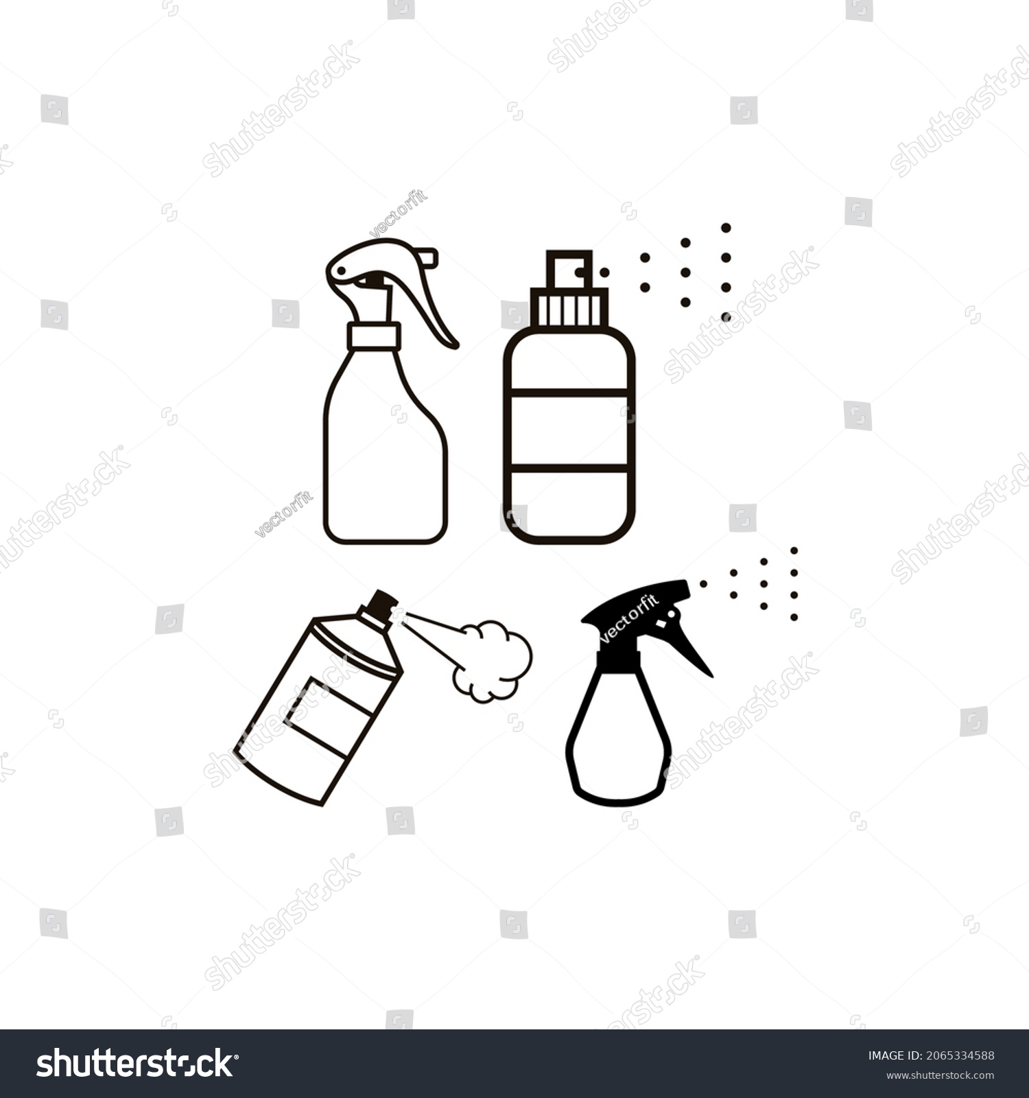 Sprayer Icon Set Design Template Vector Stock Vector (Royalty Free ...