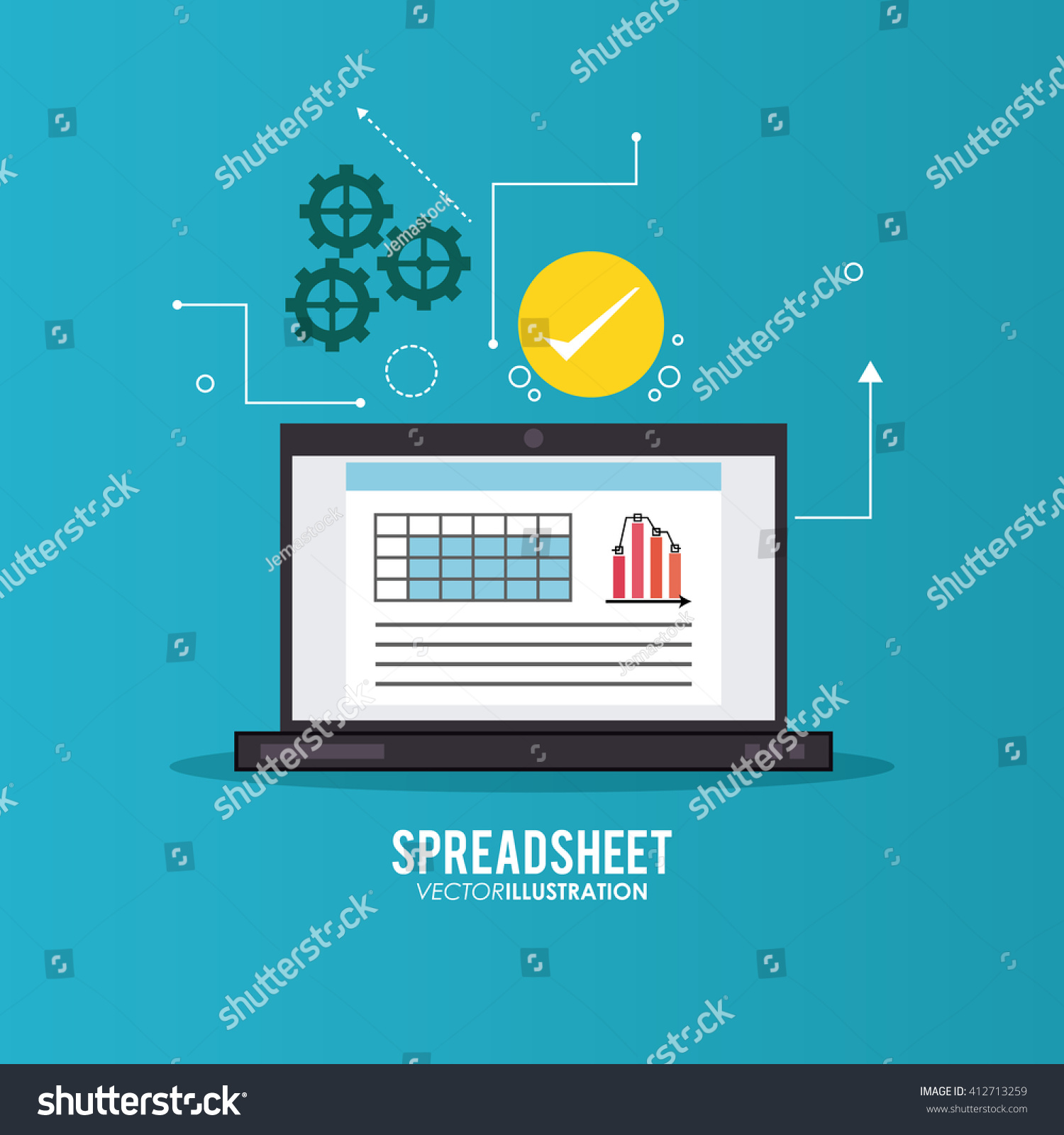Spreadsheet Design Technology Infographic Concept Stock Vector (Royalty ...