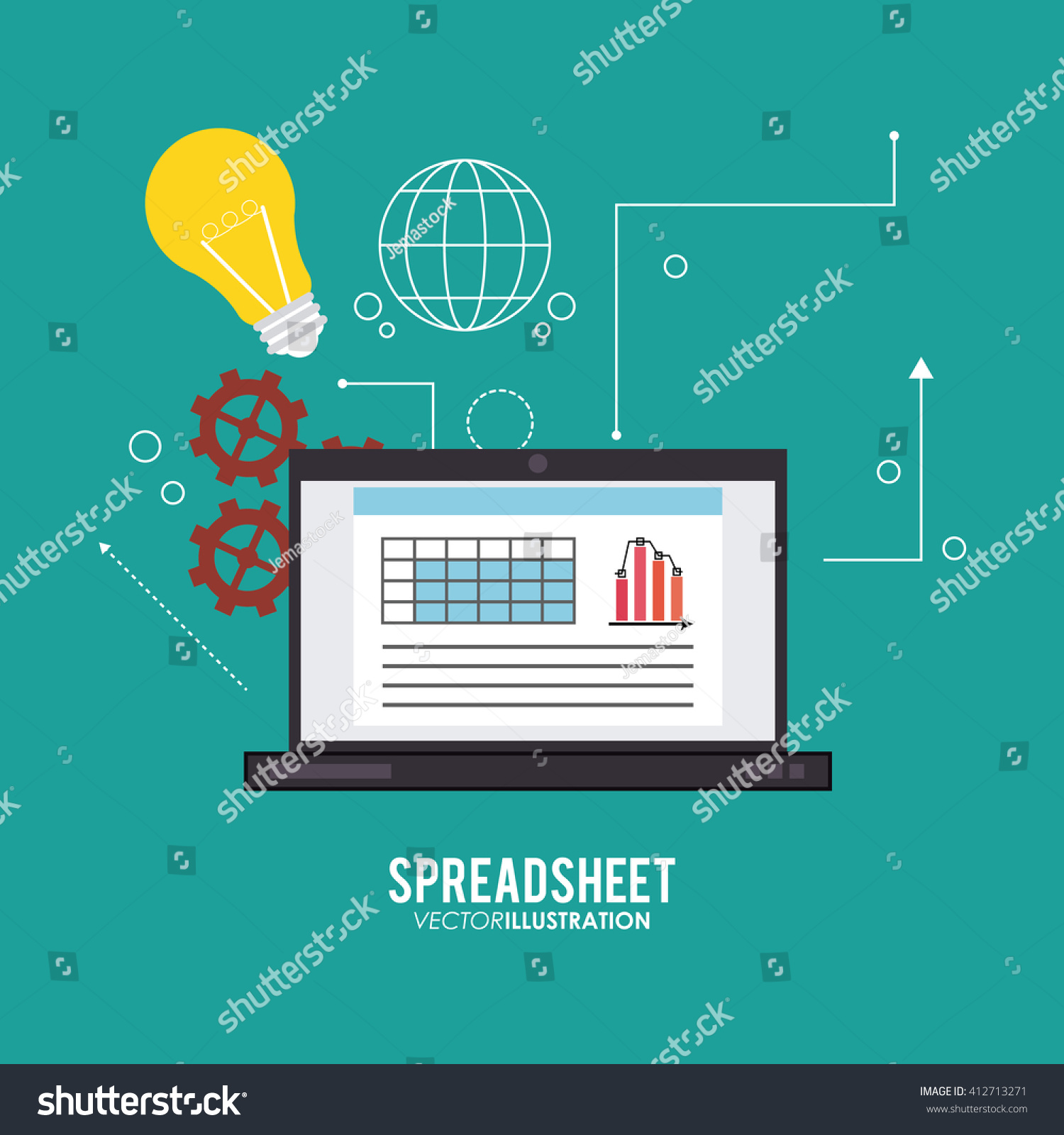 Spreadsheet Design Technology Infographic Concept: vector de stock ...