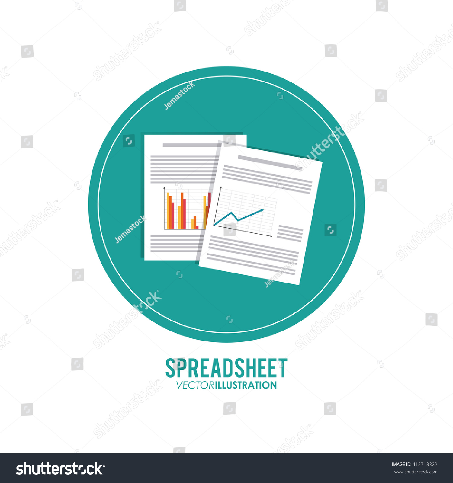 Spreadsheet Design Technology Infographic Concept: vector de stock ...