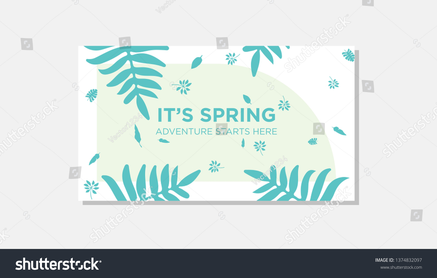 Spring Abstract Background Leaf Template Design Stock Vector (Royalty ...