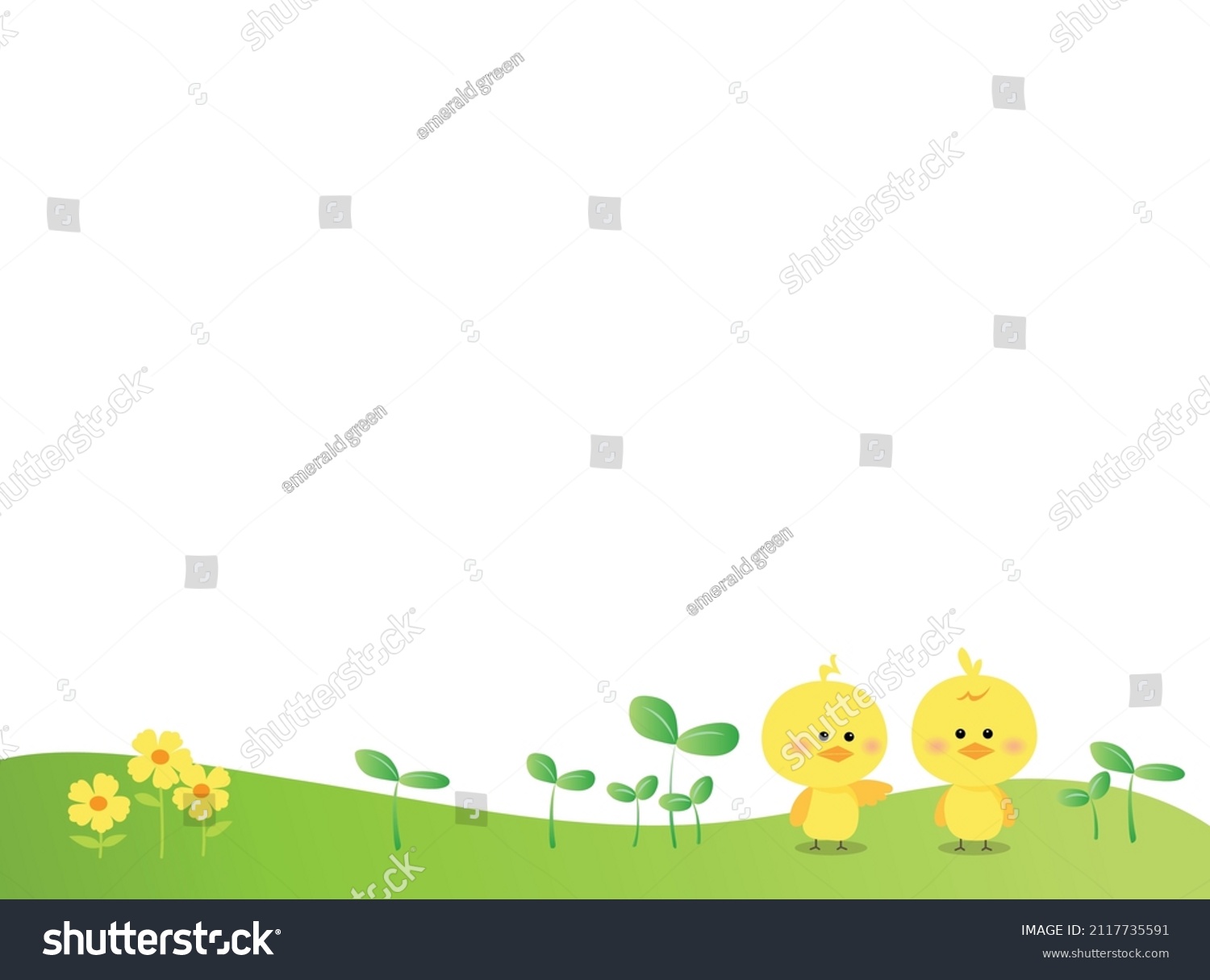 Spring Background Cute Yellow Chicks Stock Vector (Royalty Free ...