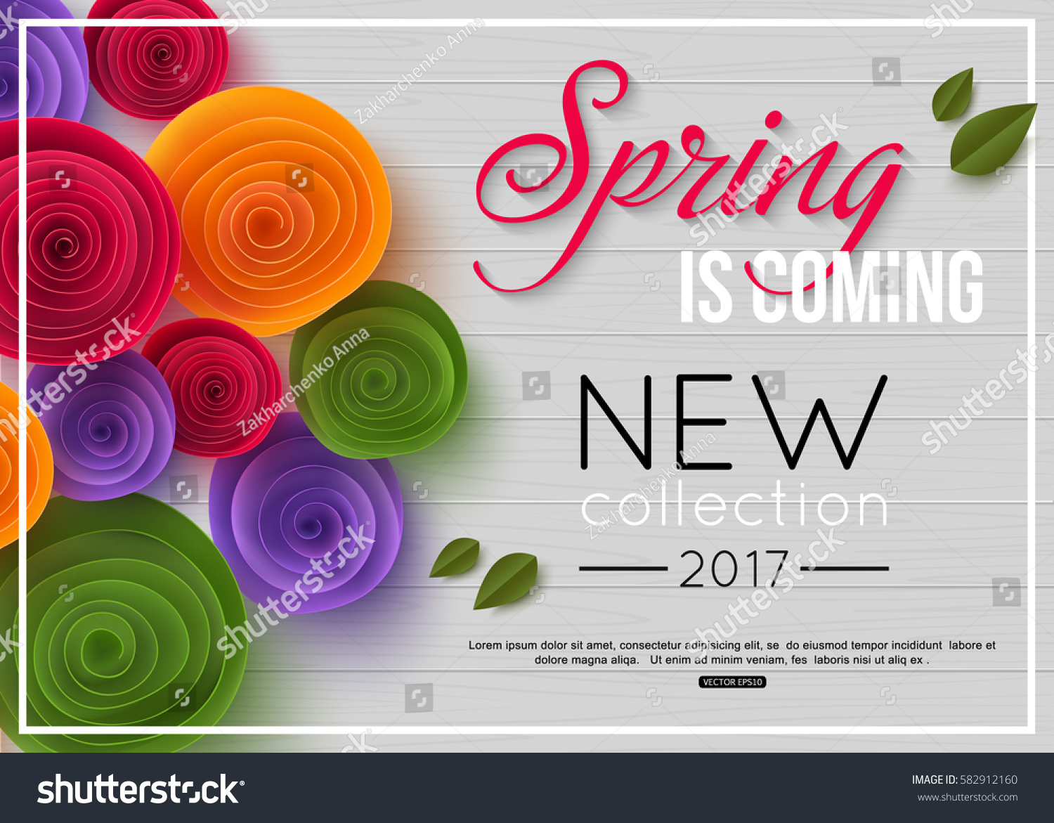 Spring Background Paper Flower Vector Illustration Stock Vector ...