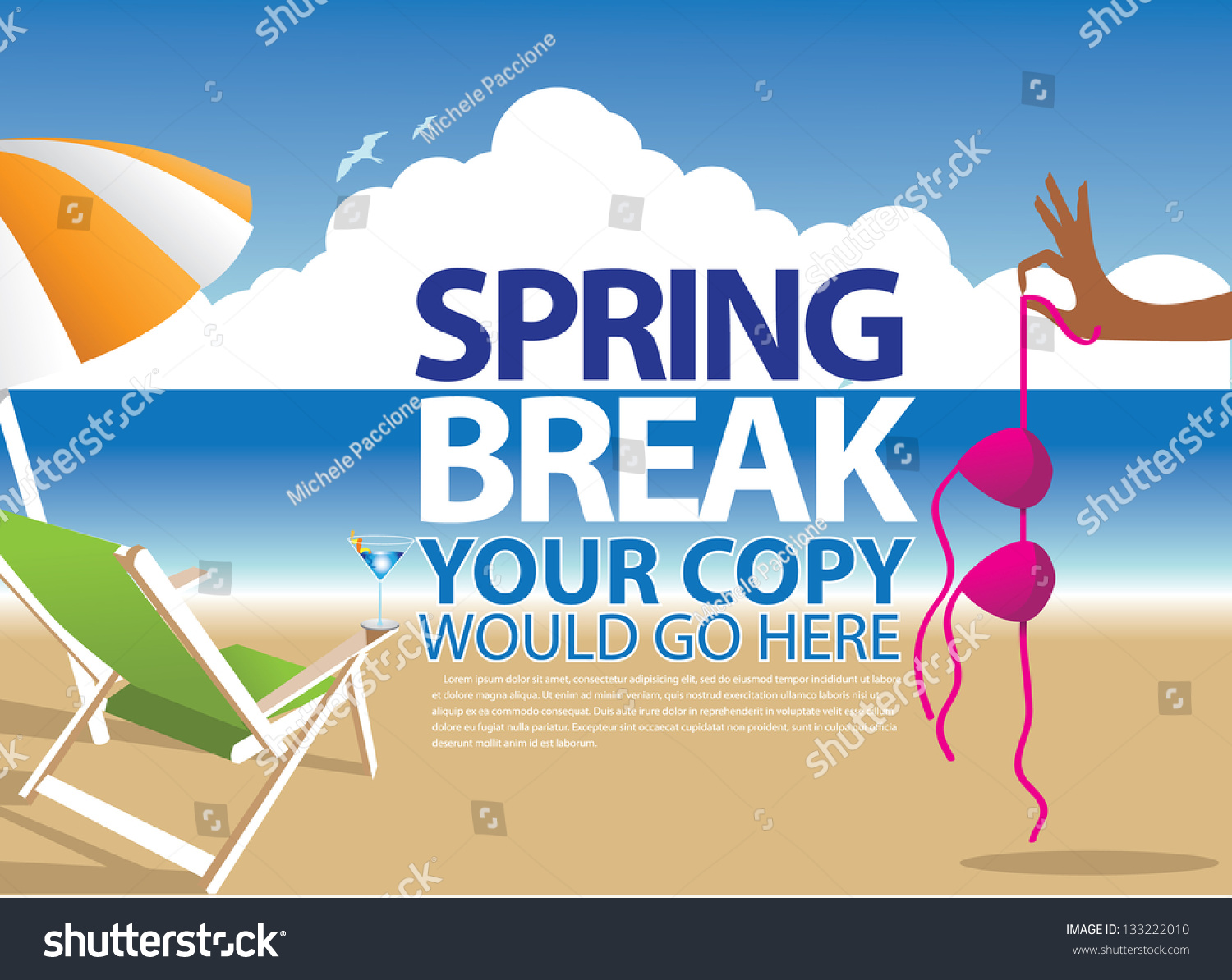 Spring Break Template Eps 8 Vector: vector de stock (libre de regalías ...