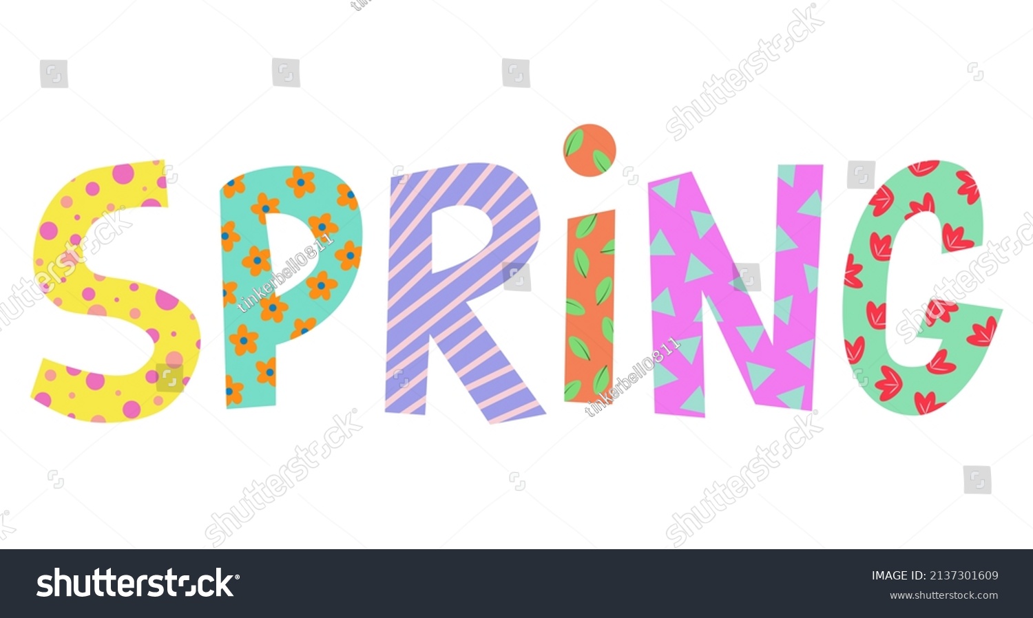 Spring Cartoon Text Background Hand Drawn Stock Vector (Royalty Free ...