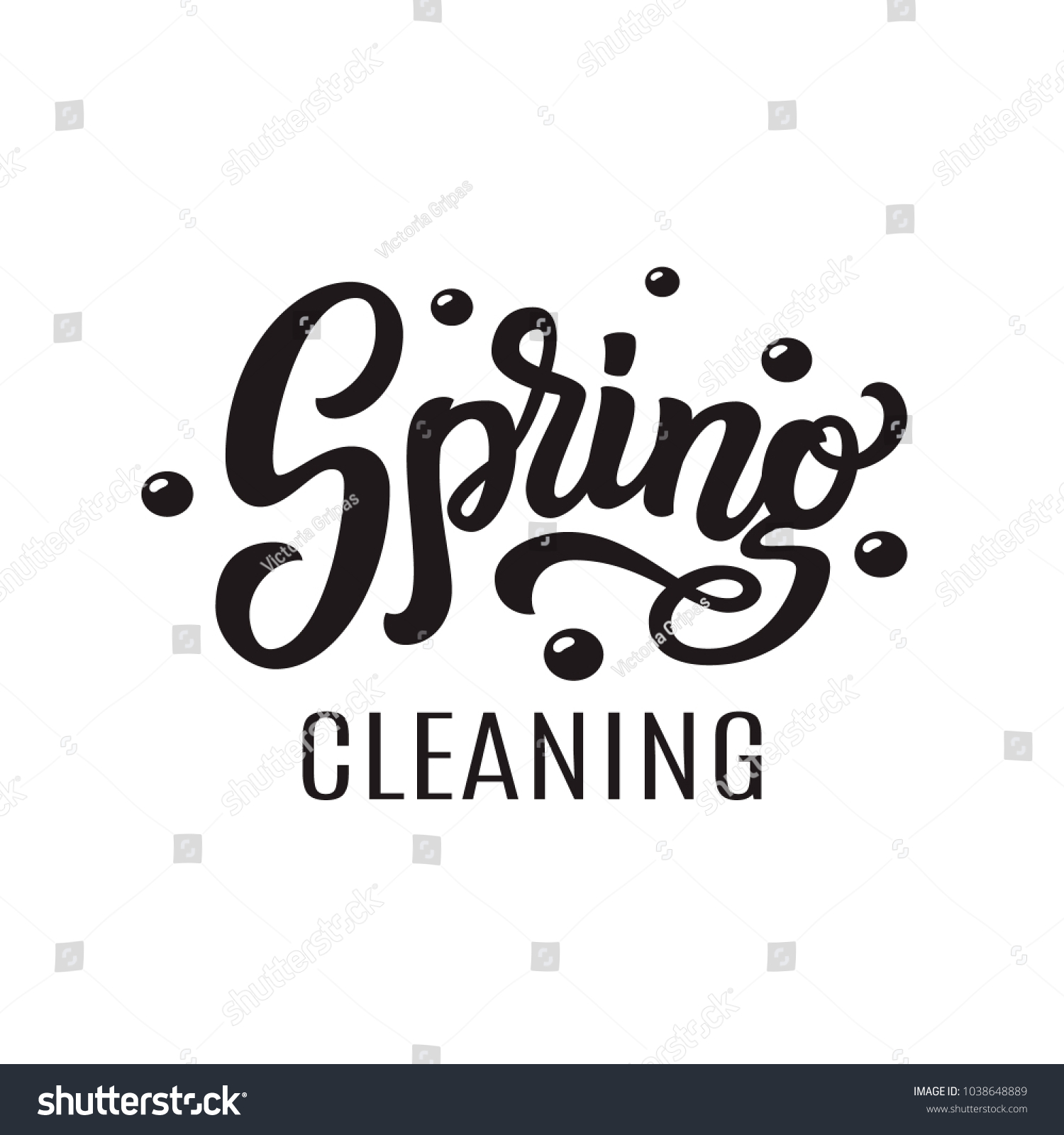 Spring Cleaning Hand Drawn Lettering Vector Stock Vector (Royalty Free ...