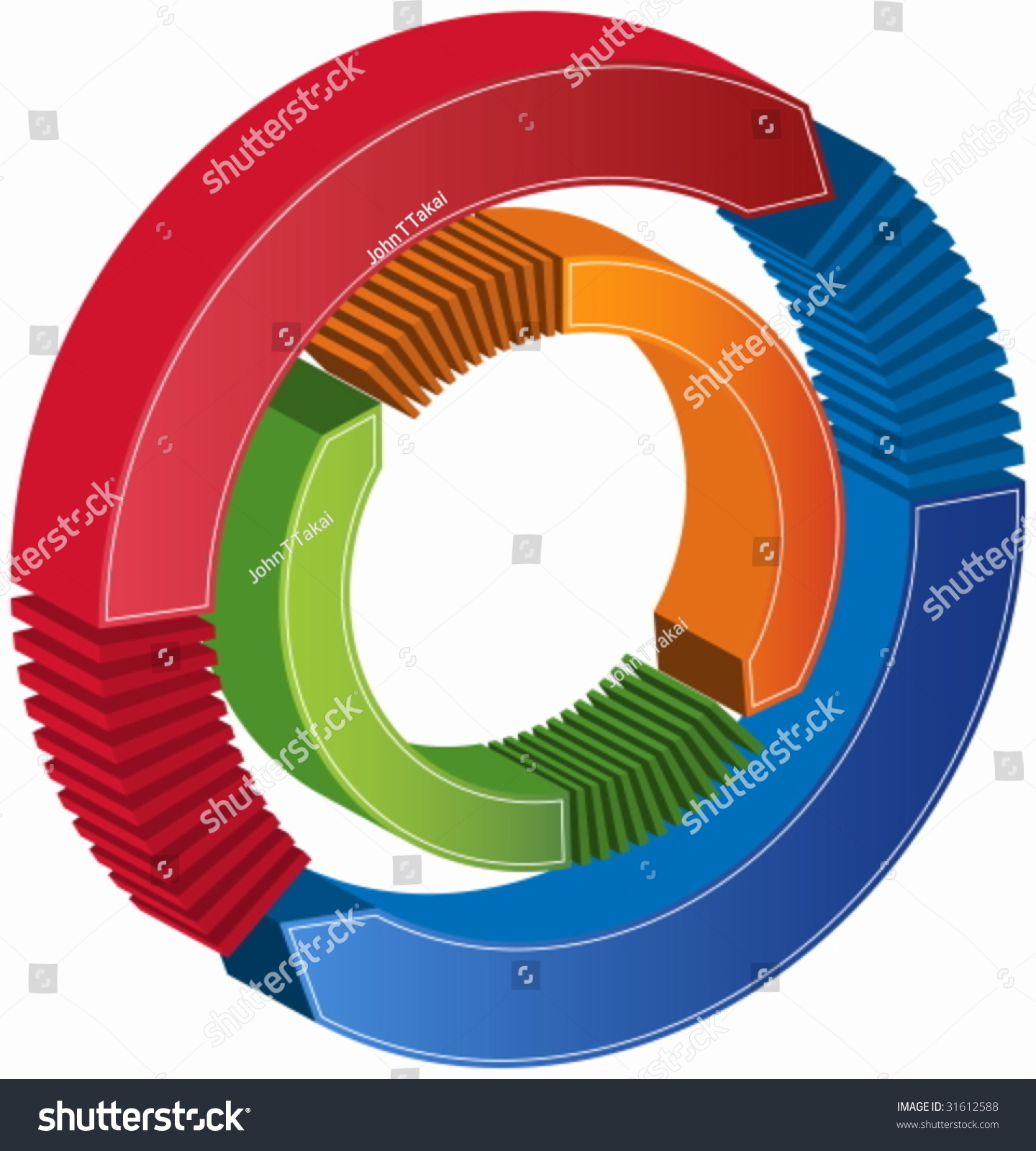 Spring Coiled Arrow Diagram 3d Chart Stock Vector (Royalty Free ...