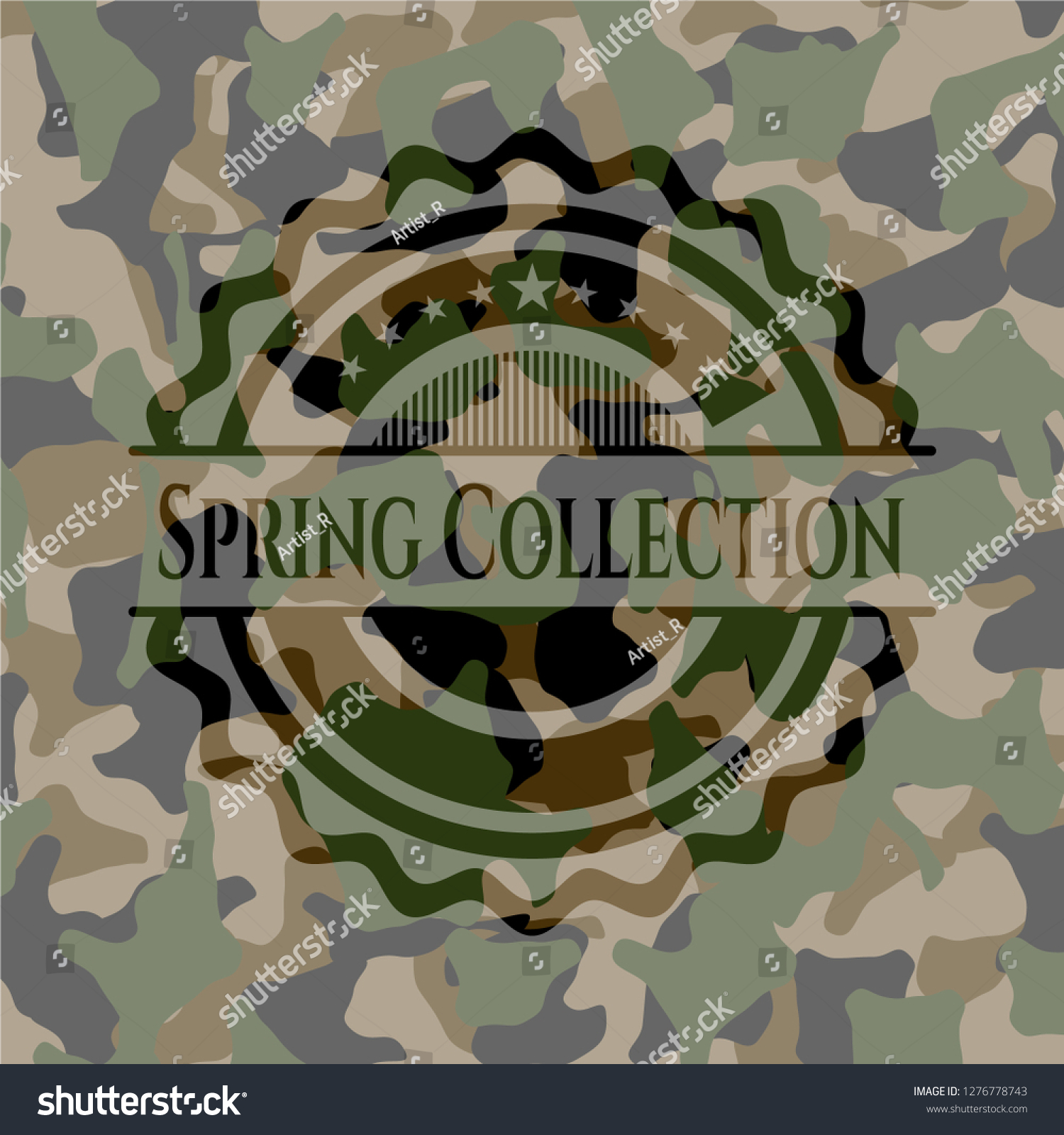 Spring Collection Camouflaged Emblem Stock Vector (Royalty Free ...