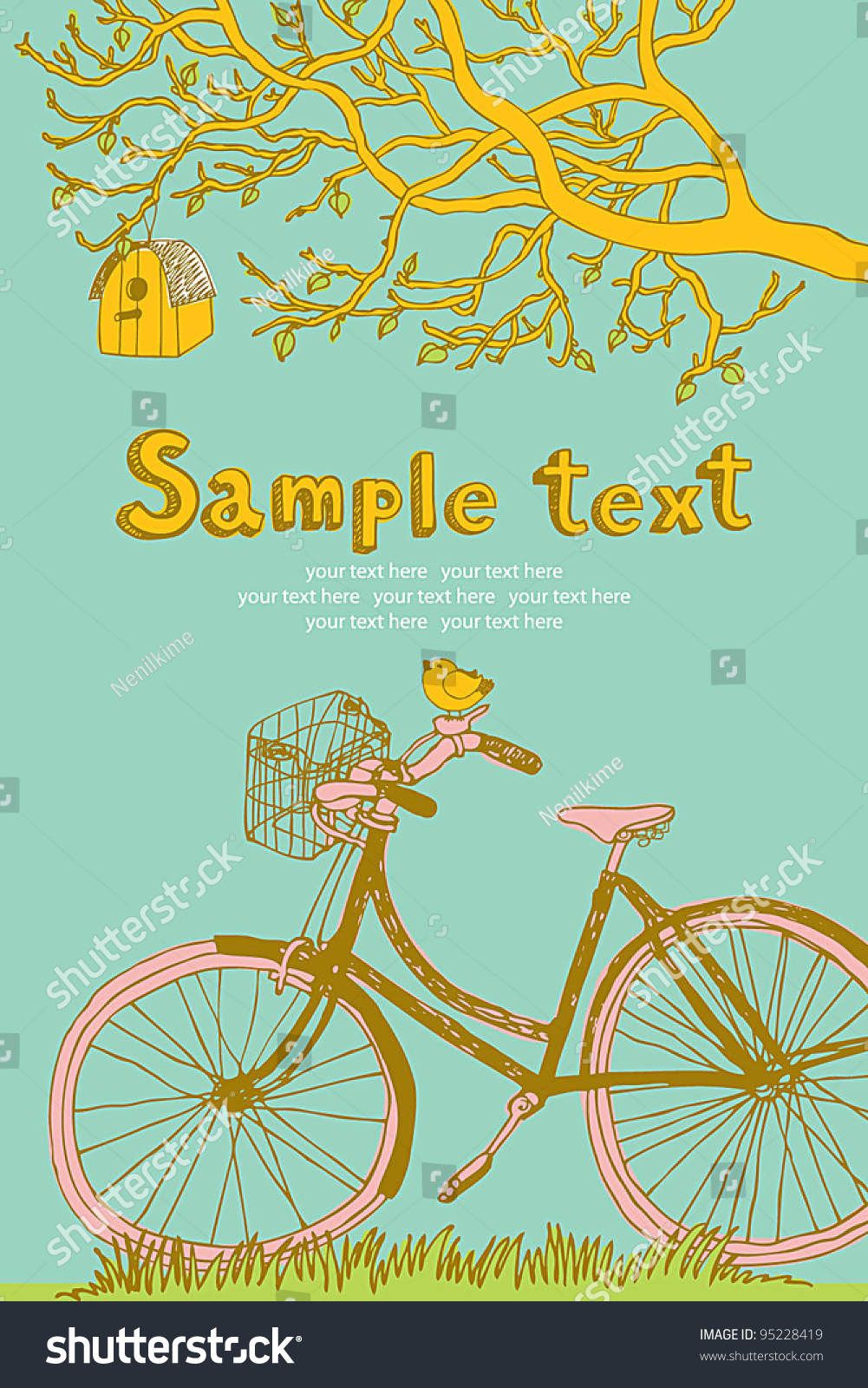 Spring Cycling Card Design Stock Vector (Royalty Free) 95228419 ...