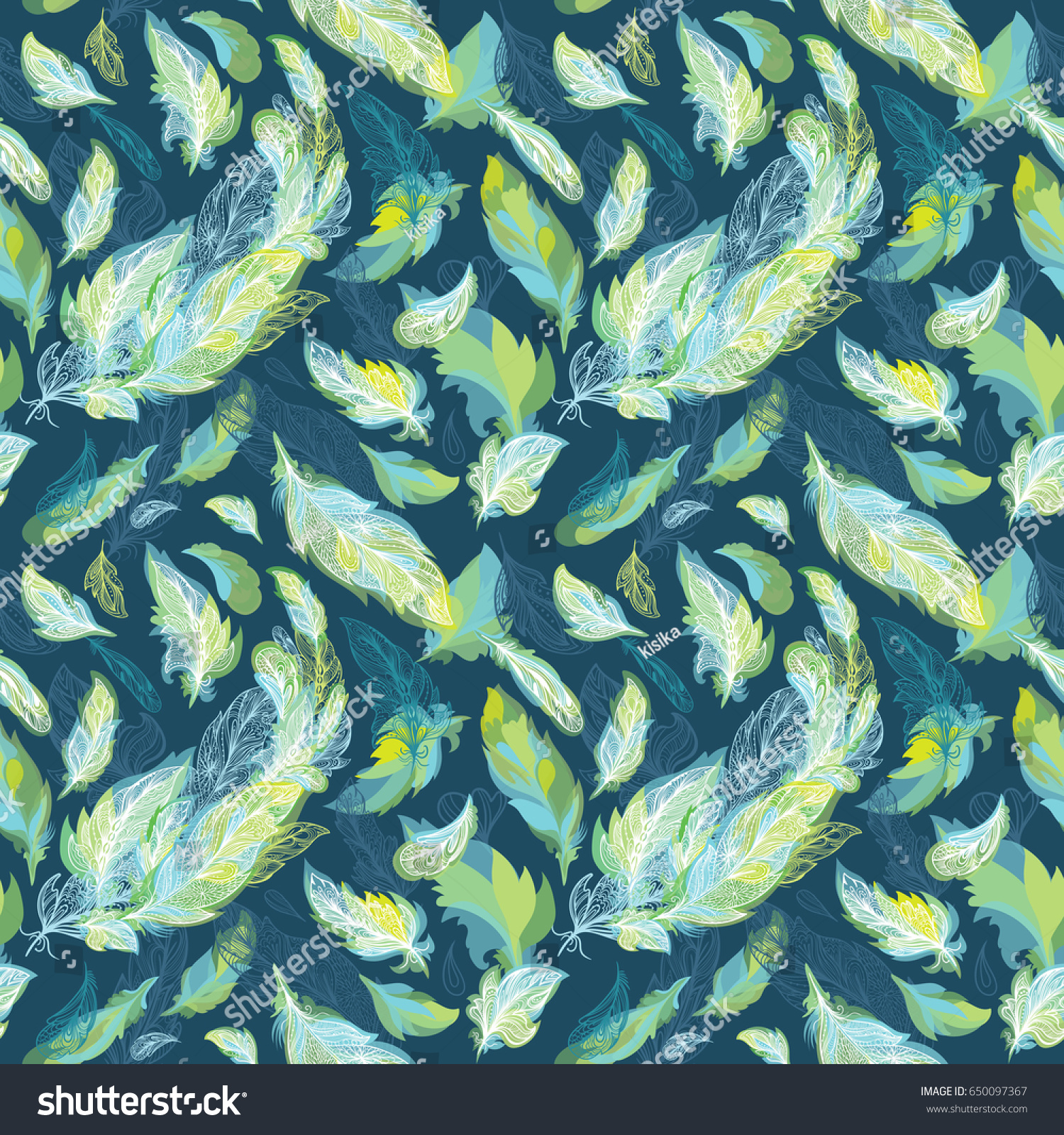 Spring Feather Vector Texture Seamless Pattern: vector de stock (libre ...