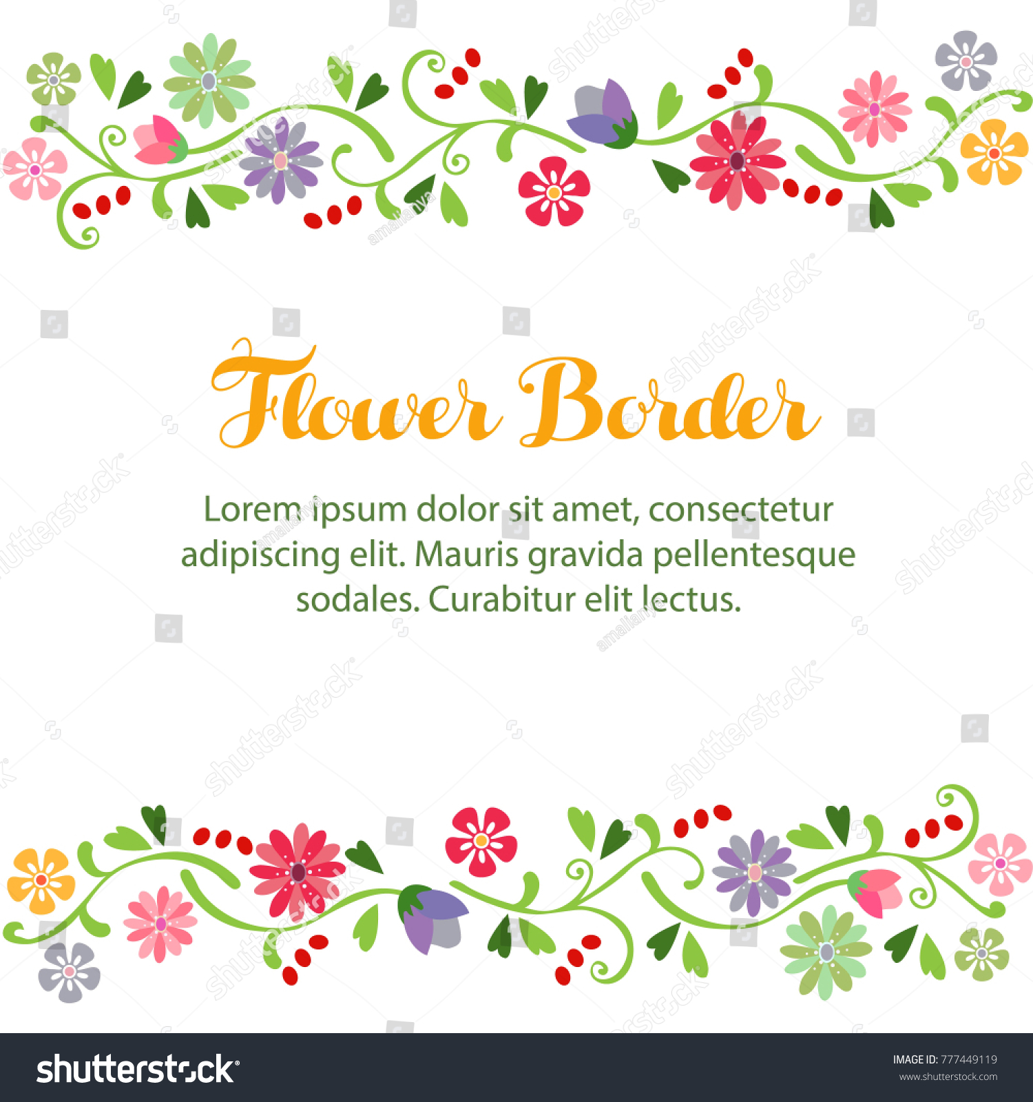 Spring Flower Border Stock Vector (Royalty Free) 777449119 | Shutterstock