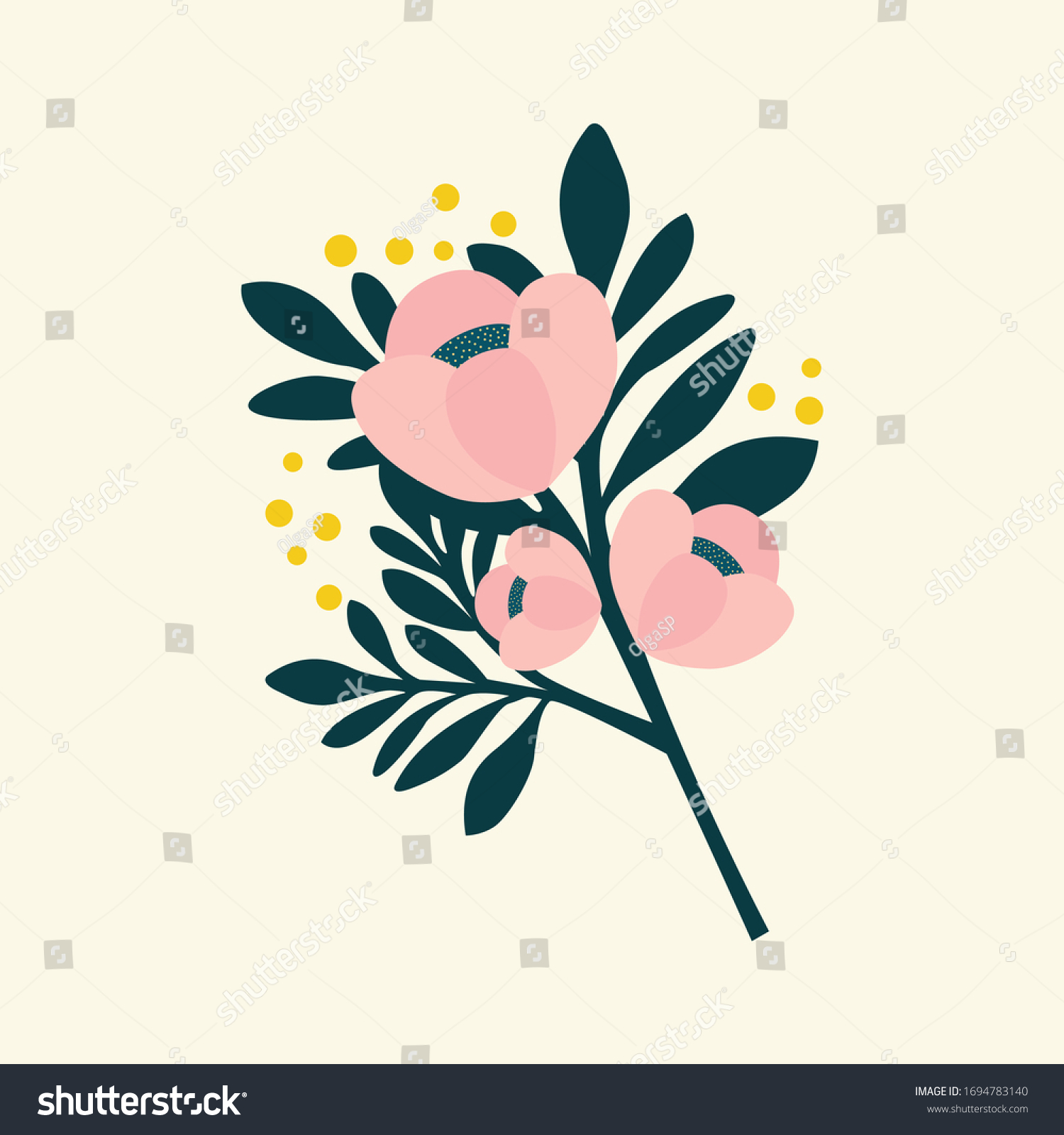 Spring Flowers Bouquet Vector Graphics Stock Vector (Royalty Free ...
