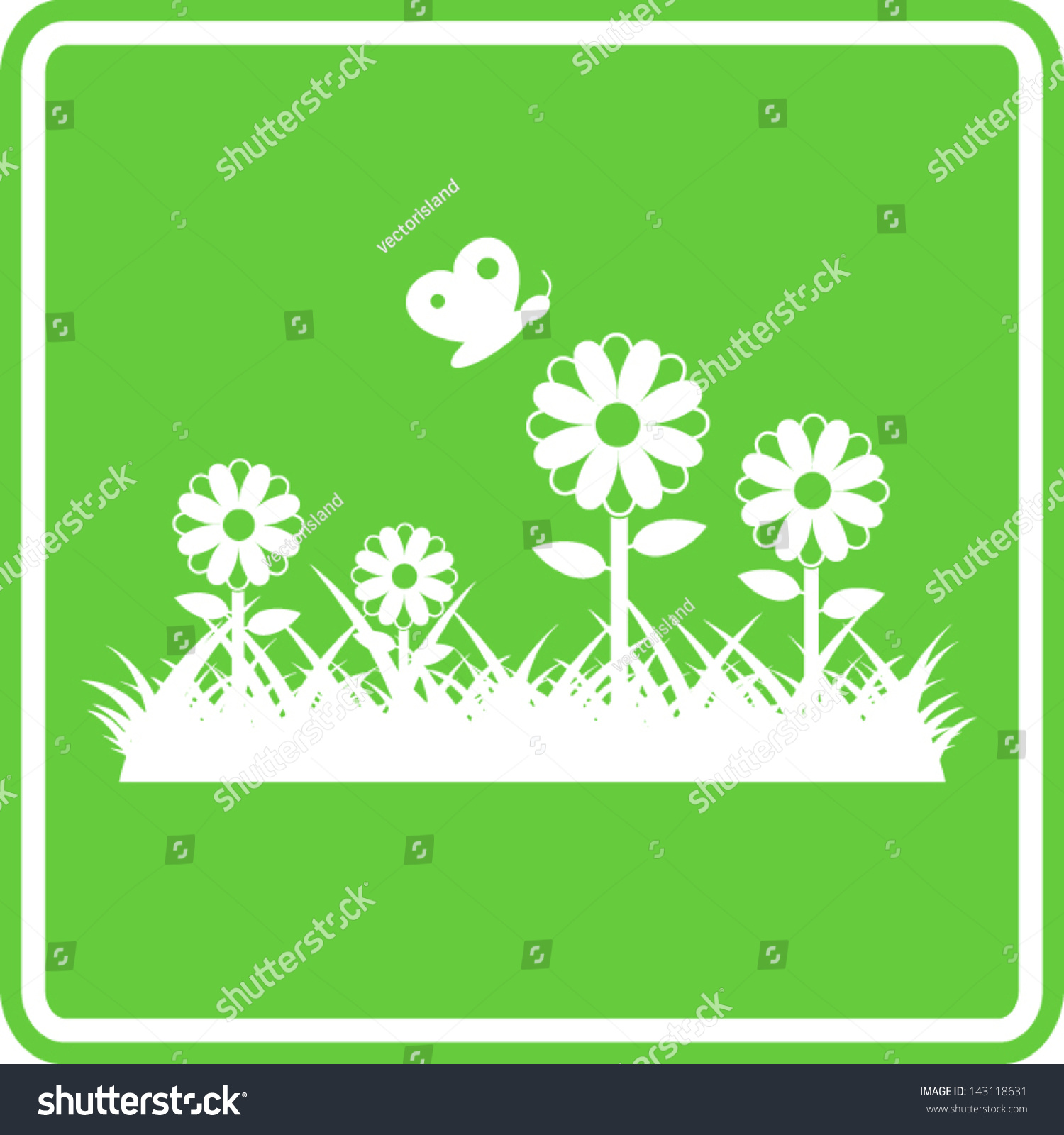 Spring Flowers Sign Stock Vector (Royalty Free) 143118631