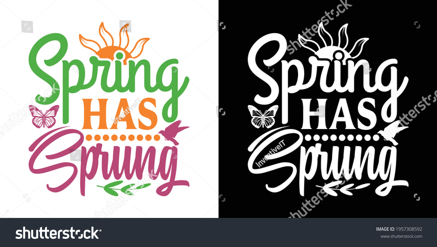 Spring Has Sprung Printable Vector Illustration Stock Vector (Royalty ...
