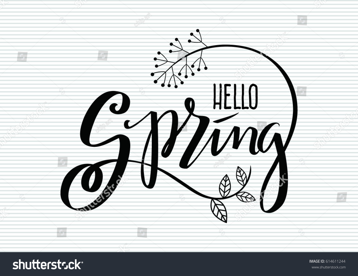 Spring Lettering Design Stock Vector (Royalty Free) 614611244 ...