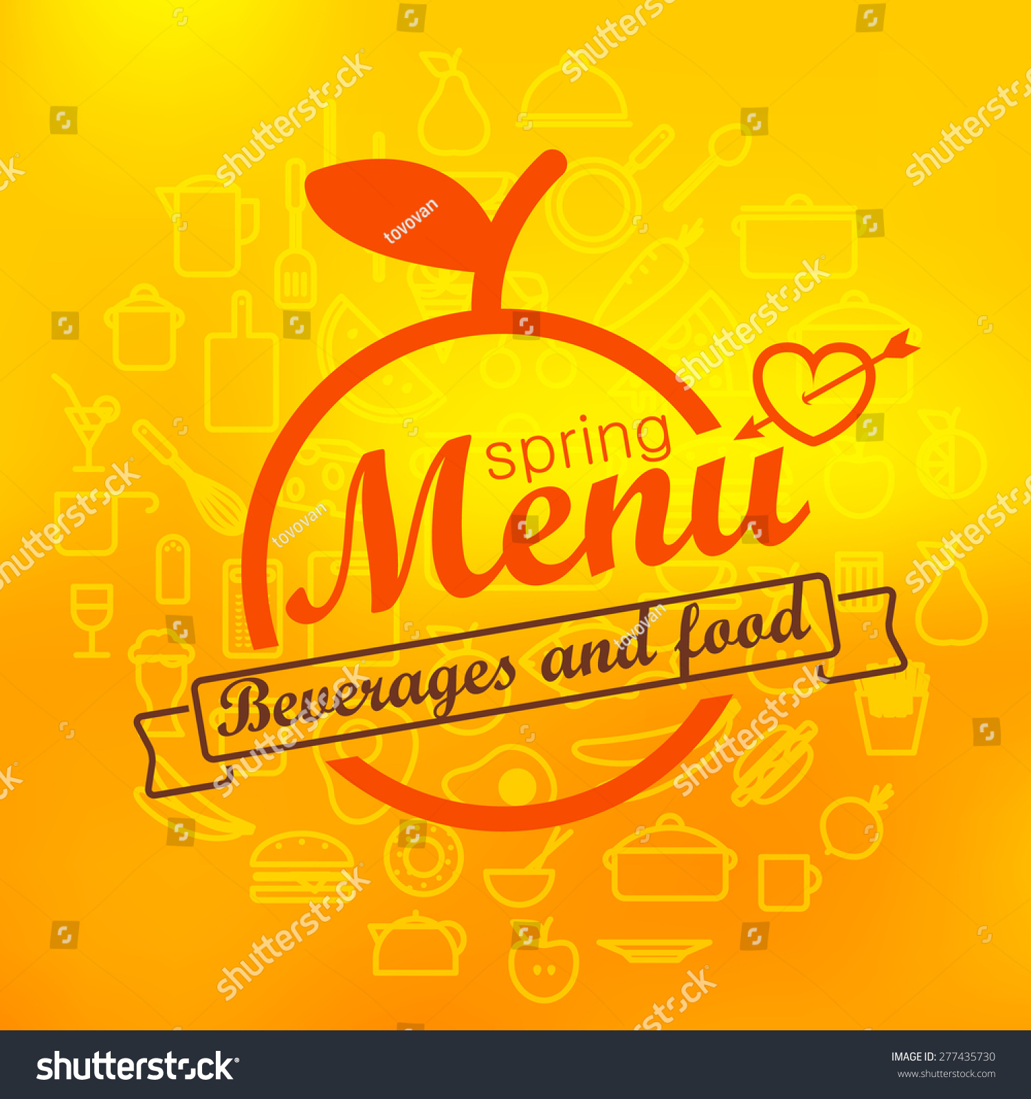 Spring Menu Label Design Vector Lineart: vetor stock (livre de direitos ...