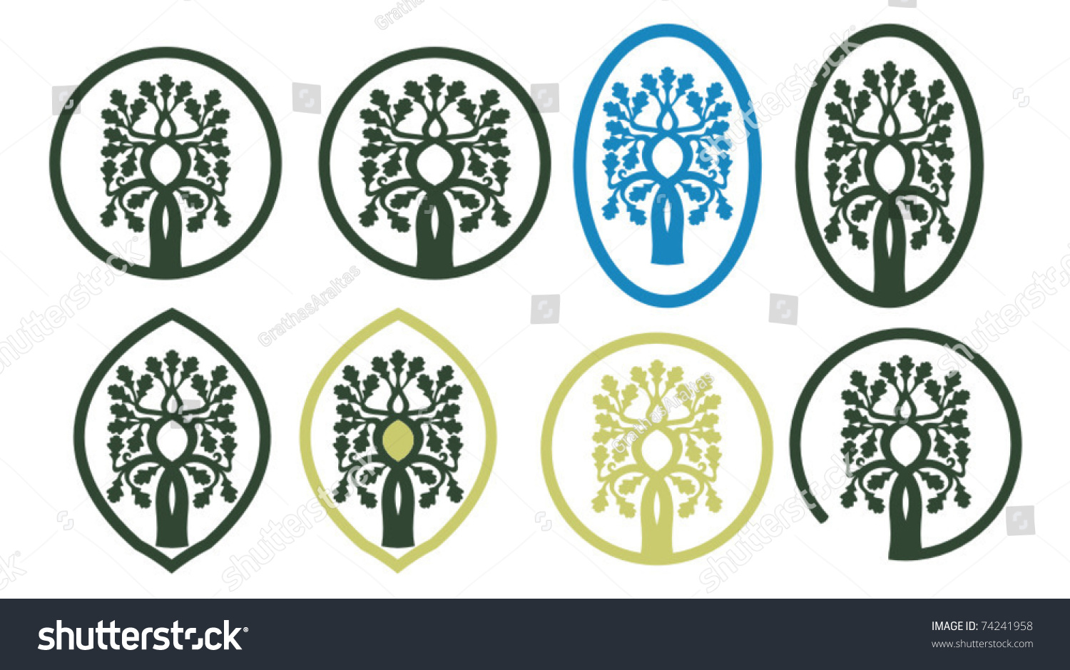 Spring Oak Tree Stock Vector (Royalty Free) 74241958 | Shutterstock