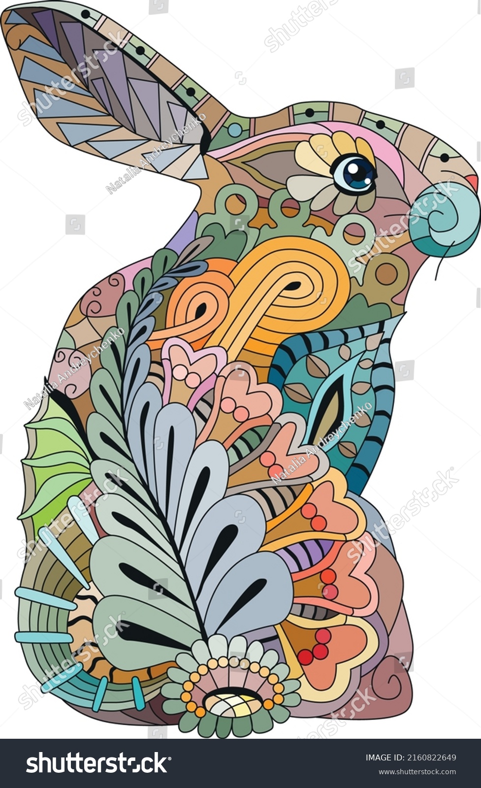Spring Rabbit Easter Background Creative Cute Stock Vector (Royalty ...