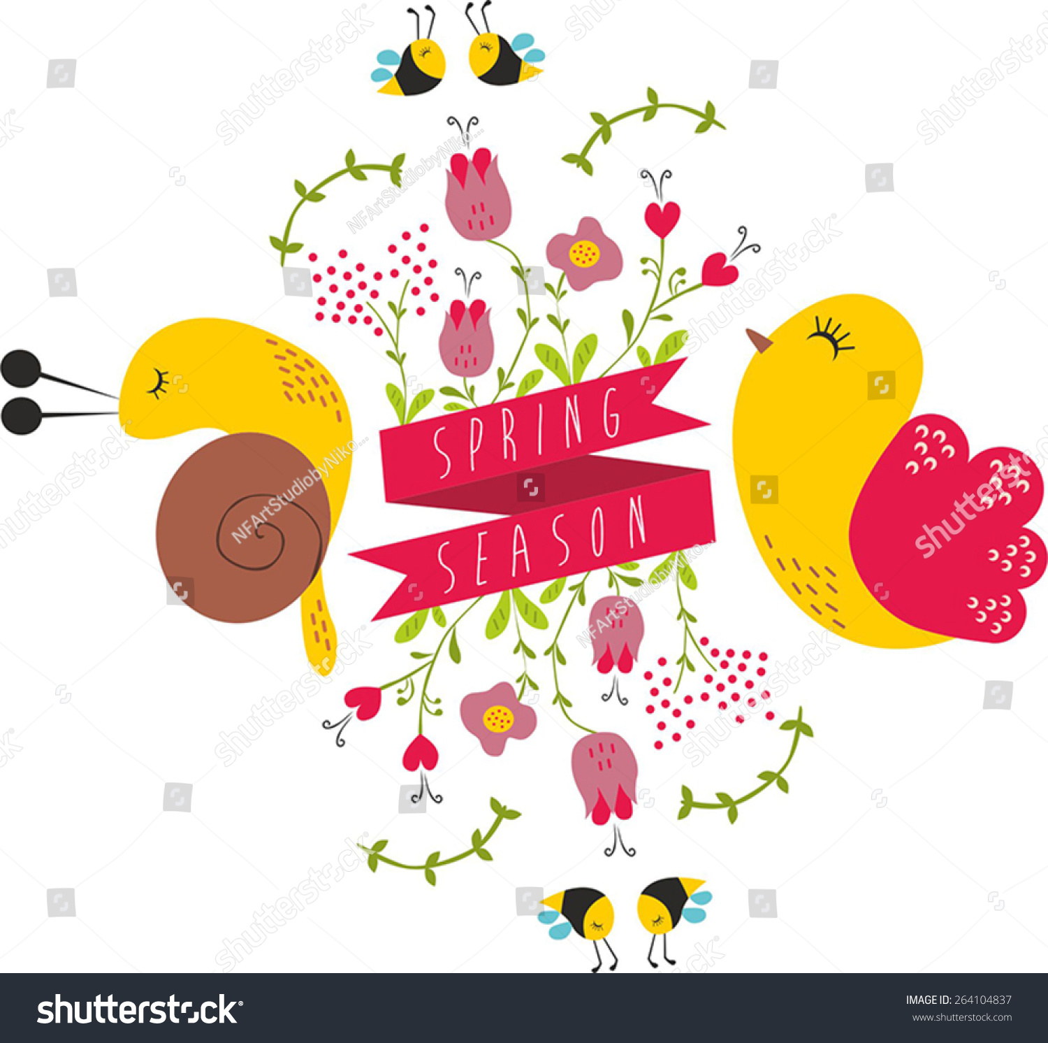 Spring Season Stock Vector (Royalty Free) 264104837