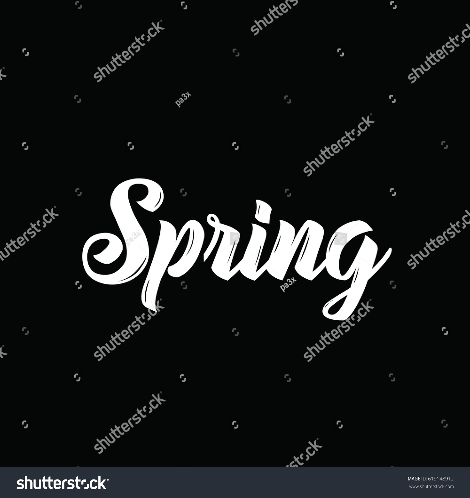 Spring Text Design Vector Calligraphy Typography Stock Vector (Royalty ...