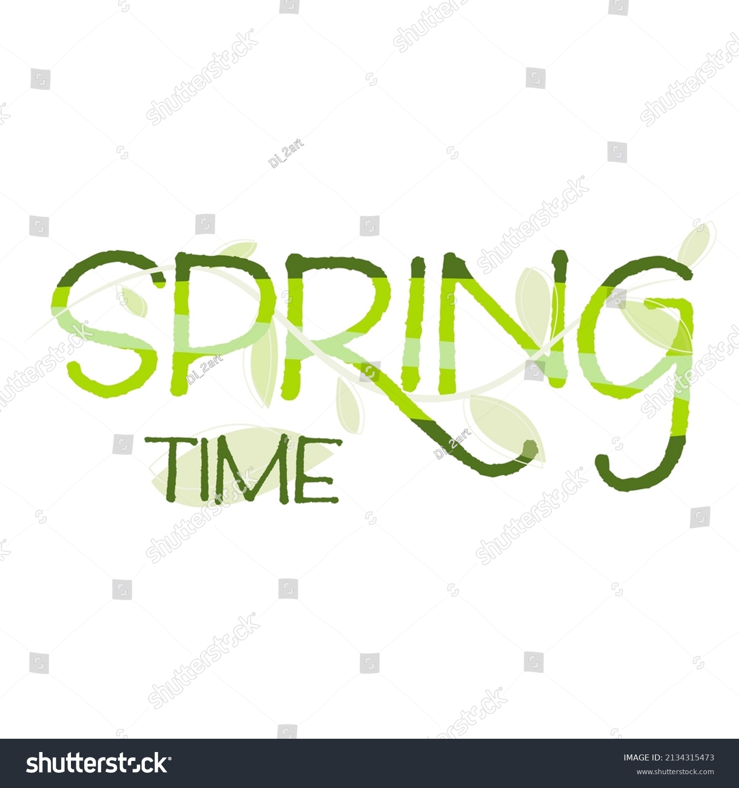 Spring Time Stylized Text Vector Graphics Stock Vector (Royalty Free ...