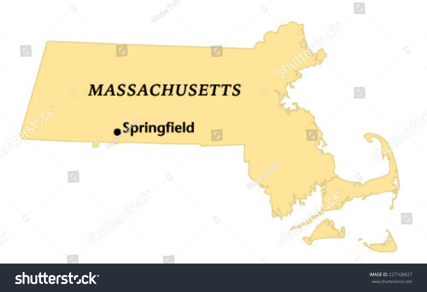 Springfield Massachusetts Locate Map Stock Vector (Royalty Free ...