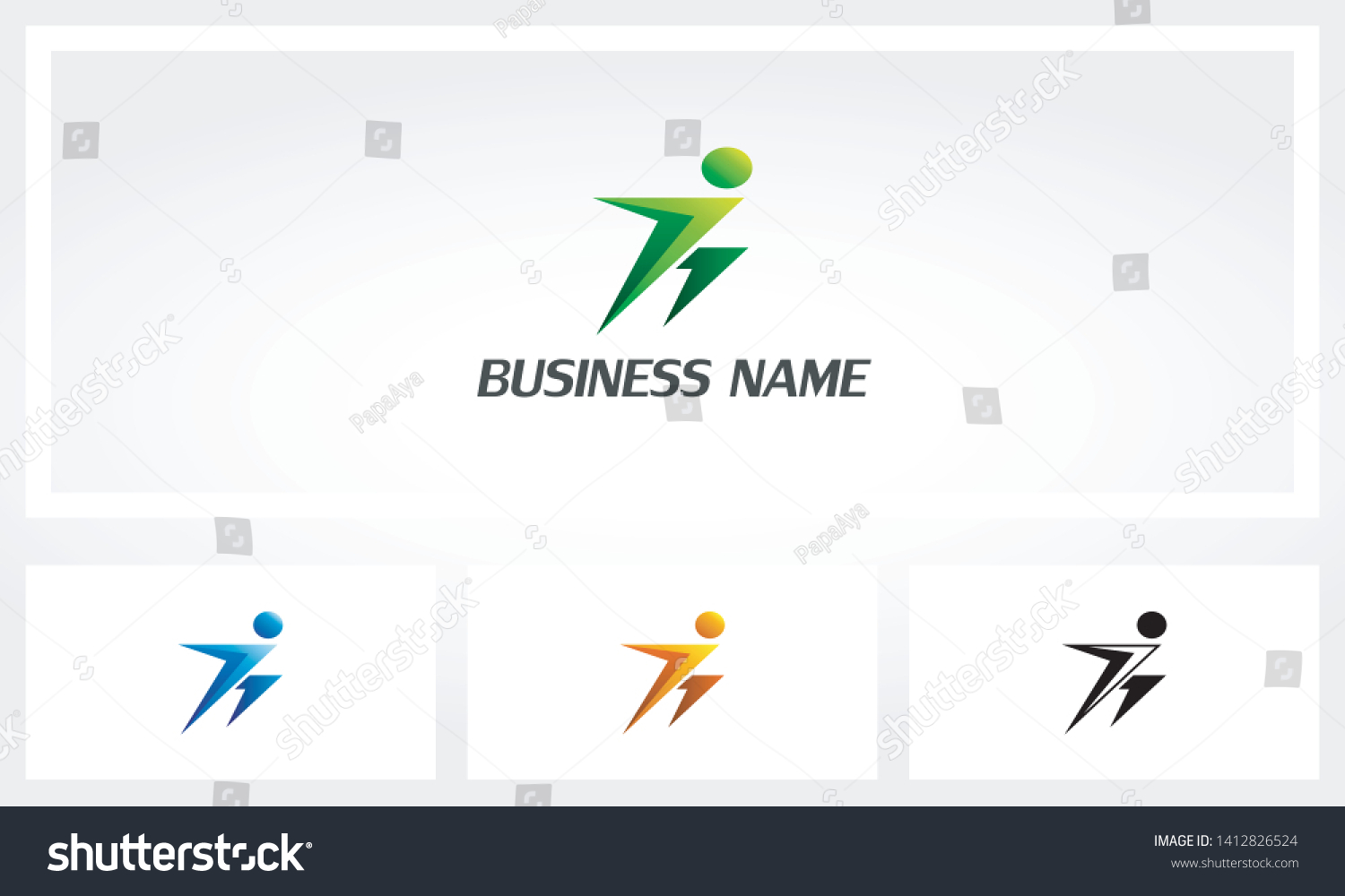 Sprint Run Forward Fast Logo Stock Vector (Royalty Free) 1412826524