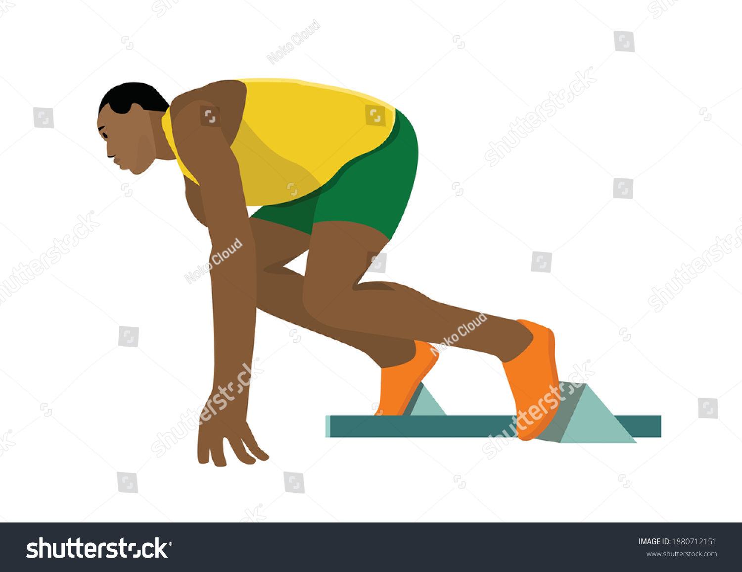 Sprint Runner Getting Start Steady Vector Stock Vector (Royalty Free ...