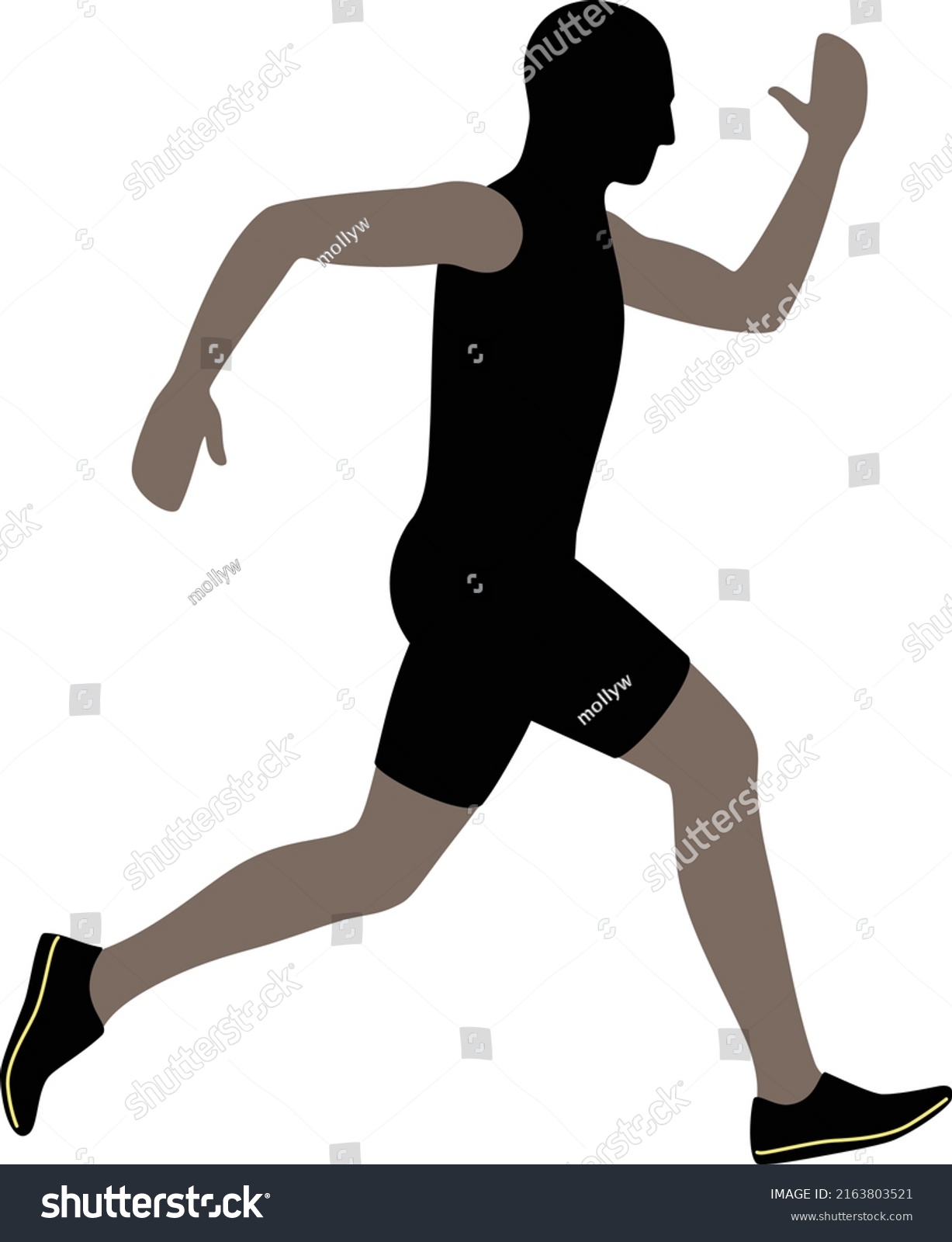 Sprinter Running Flat Design Vector Illustration Stock Vector (Royalty ...