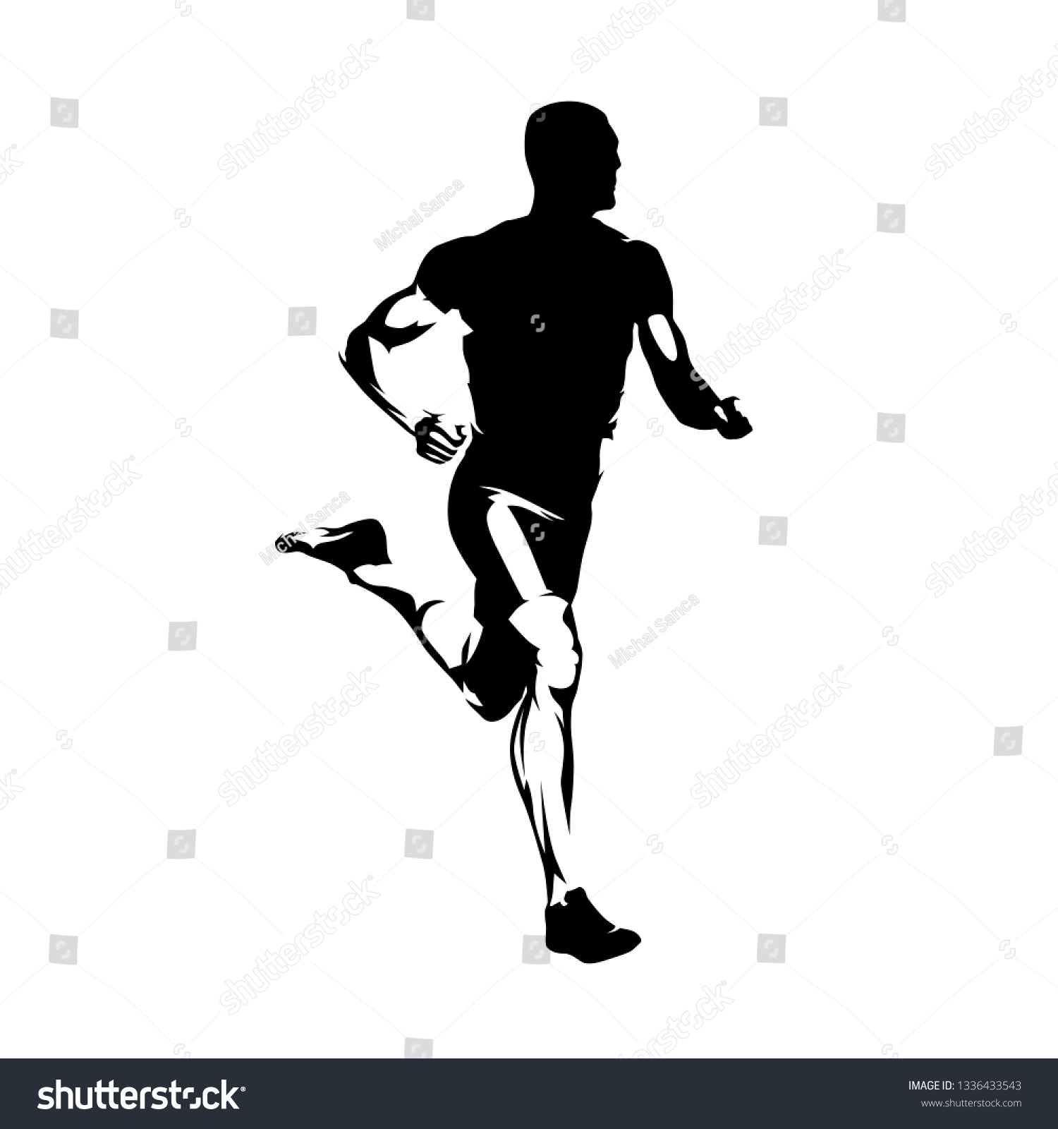 Sprinting Runner Isolated Vector Silhouette Run Stock Vector (Royalty ...