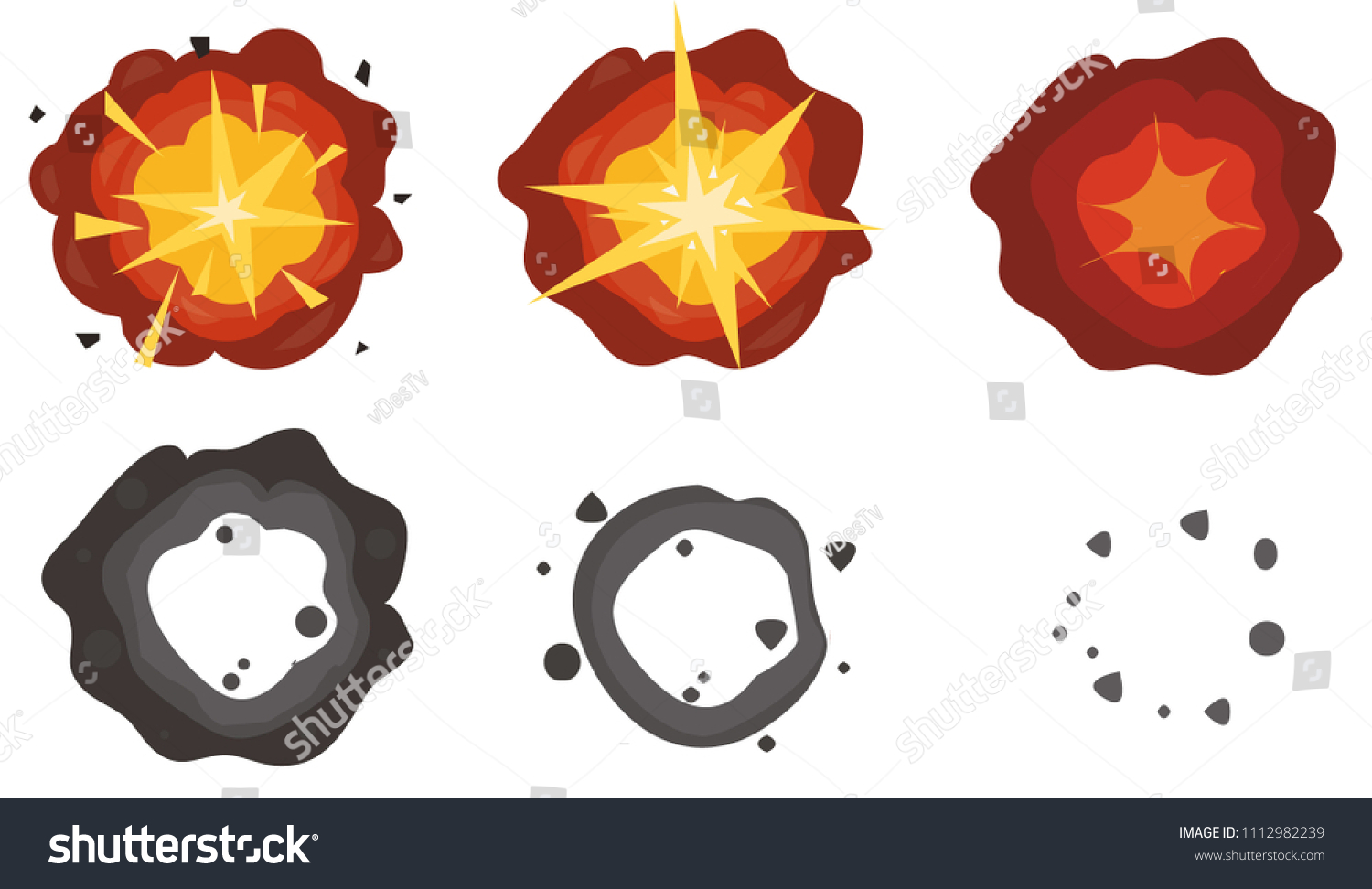 Sprite Explosion Smoke Fire: vector de stock (libre de regalías ...