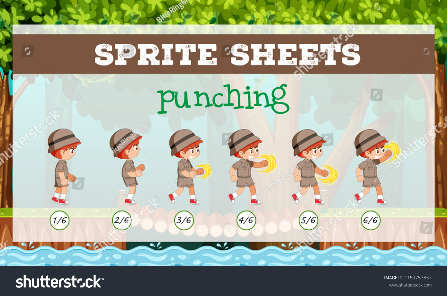 Sprite Sheet Boy Punching Illustration: เวกเตอร์สต็อก (ปลอดค่าลิขสิทธิ์ ...