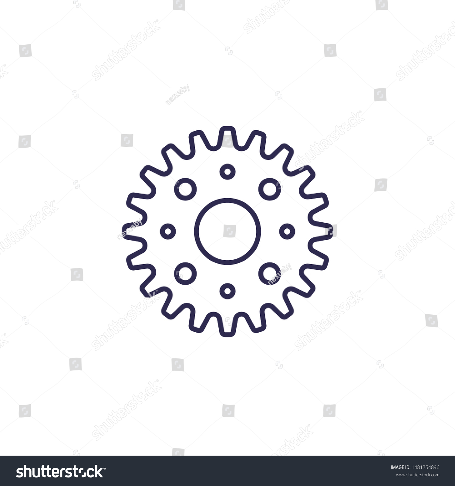 Sprocket Icon Line Vector Design Stock Vector (Royalty Free) 1481754896