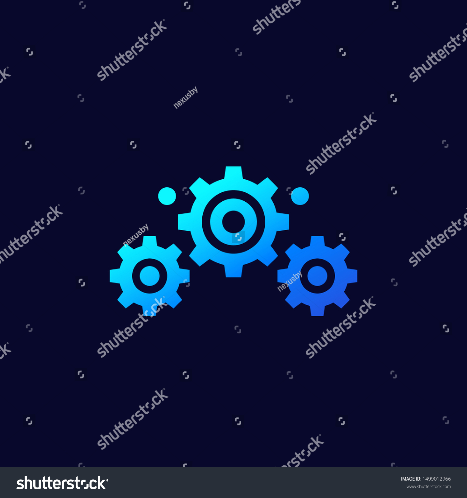 Sprockets Vector Icon On Dark Stock Vector (Royalty Free) 1499012966 ...