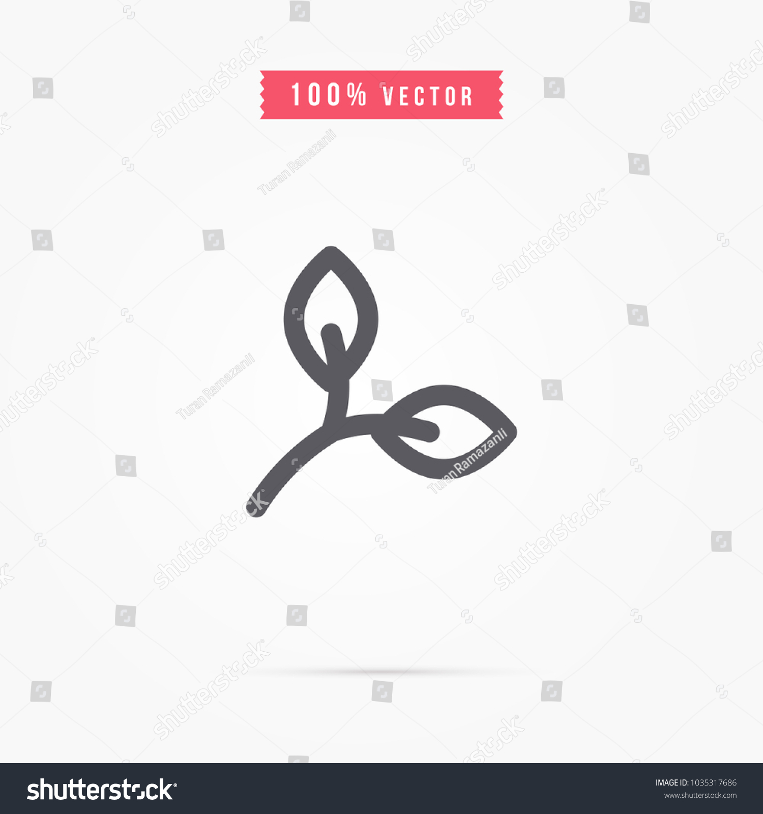 Sprout Icon Leaf Symbol Stock Vector (Royalty Free) 1035317686