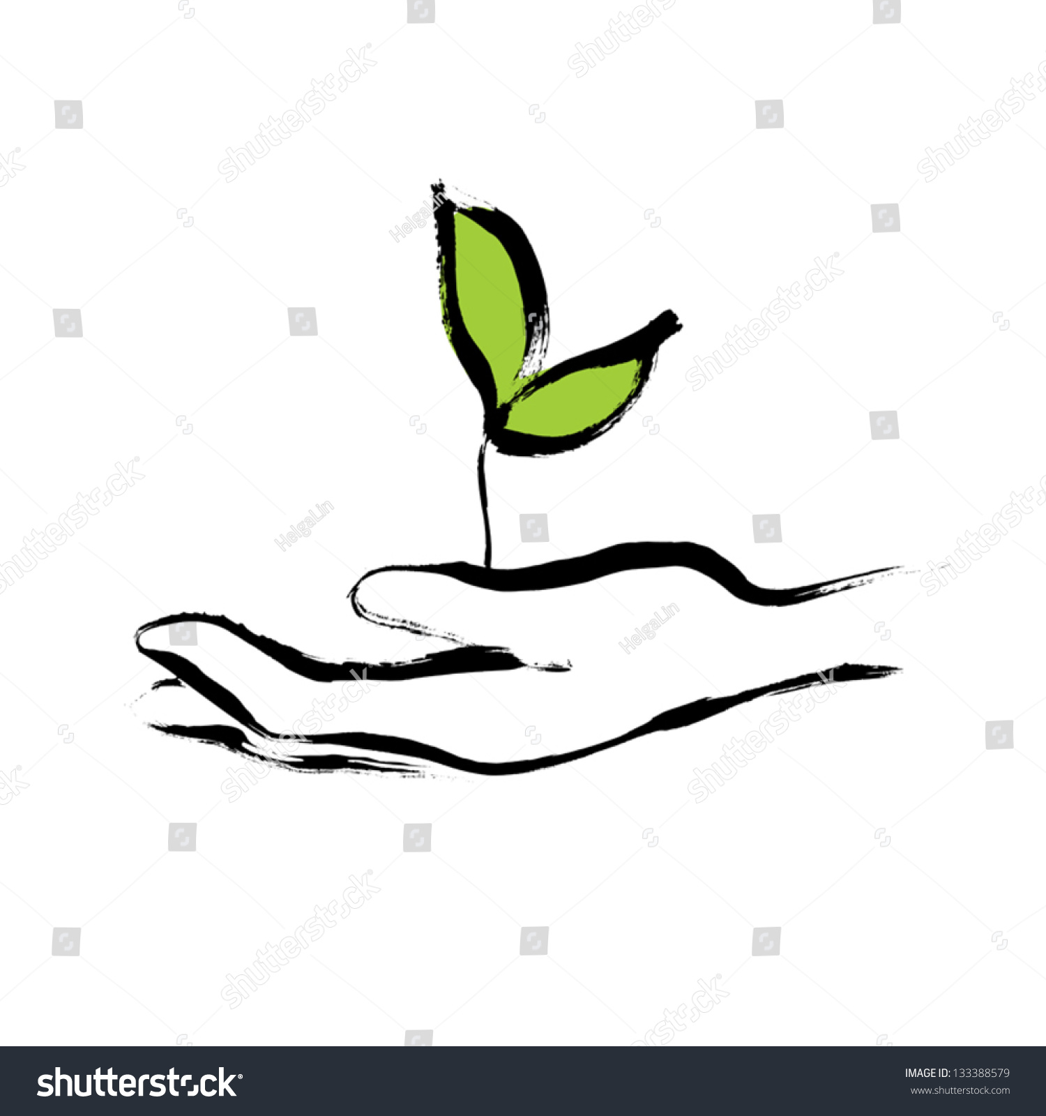 Sprout Hand Stock Vector (Royalty Free) 133388579 | Shutterstock