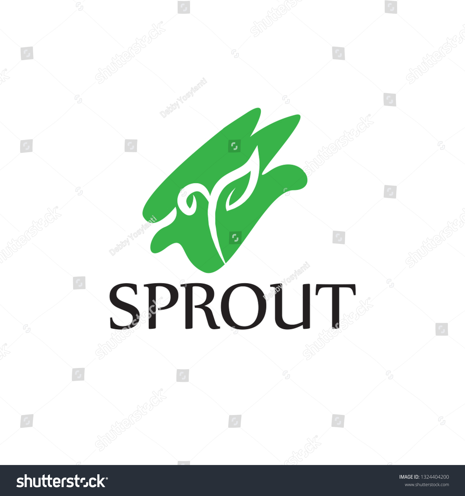 Sprout Logo Design Stock Vector (Royalty Free) 1324404200