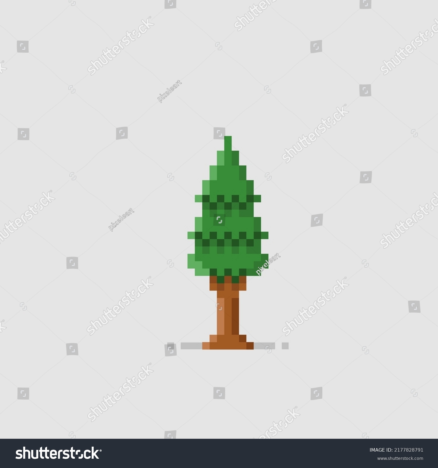 Spruce Tree Pixel Art Style Stock Vector (Royalty Free) 2177828791 ...