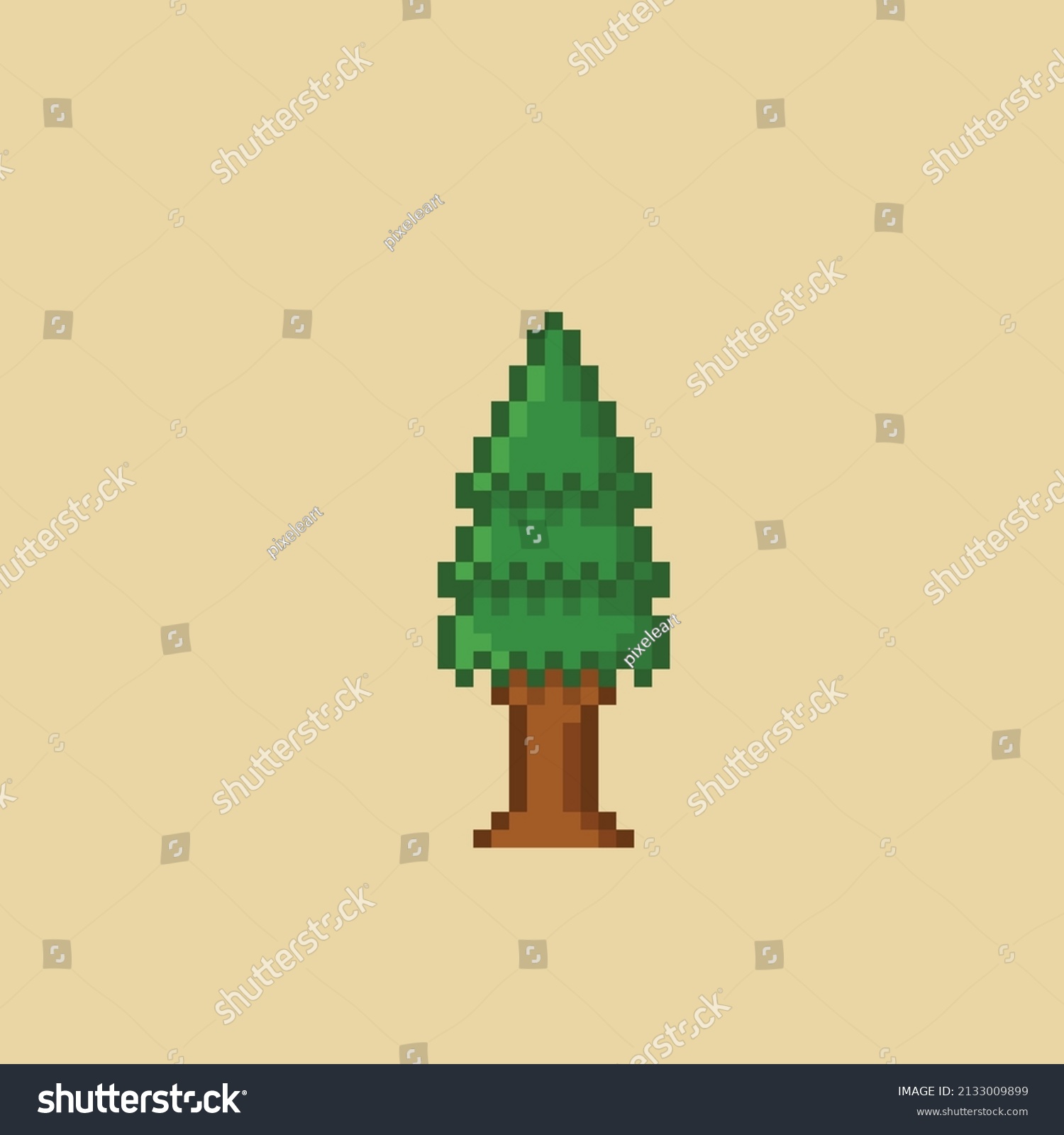 Spruce Tree Pixel Style Stock Vector (Royalty Free) 2133009899 ...