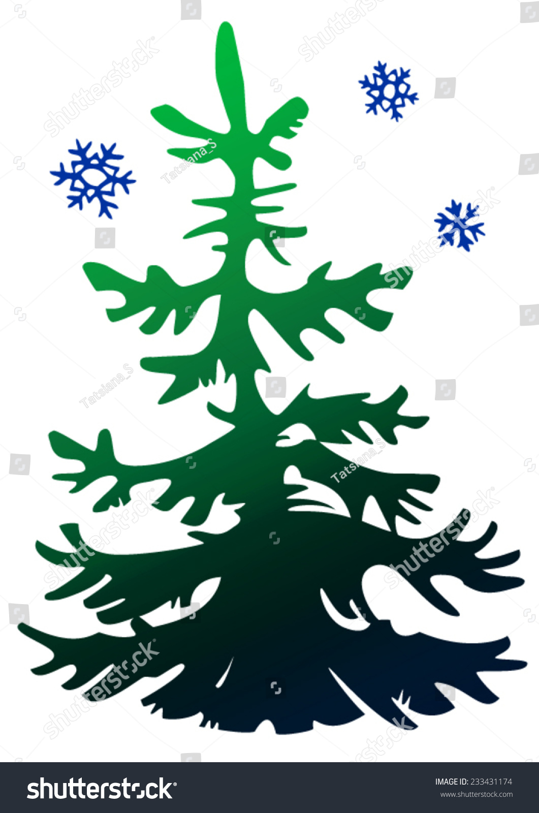 Spruce Tree Isolated On White Vector Stock Vector (Royalty Free ...