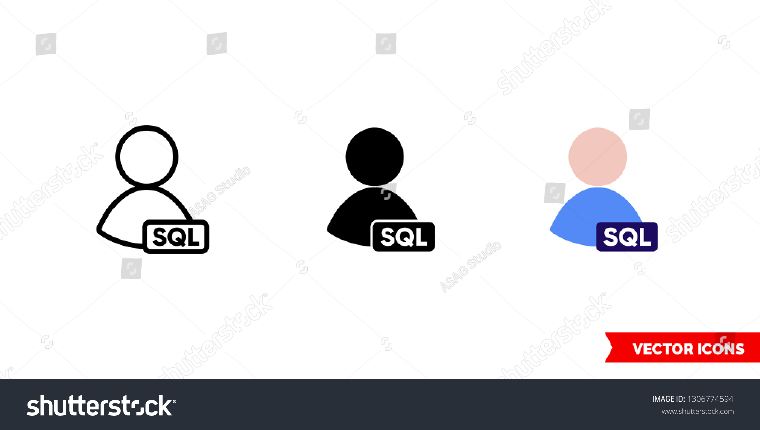 Sql Database Administrators Icon 3 Types Stock Vector (Royalty Free ...
