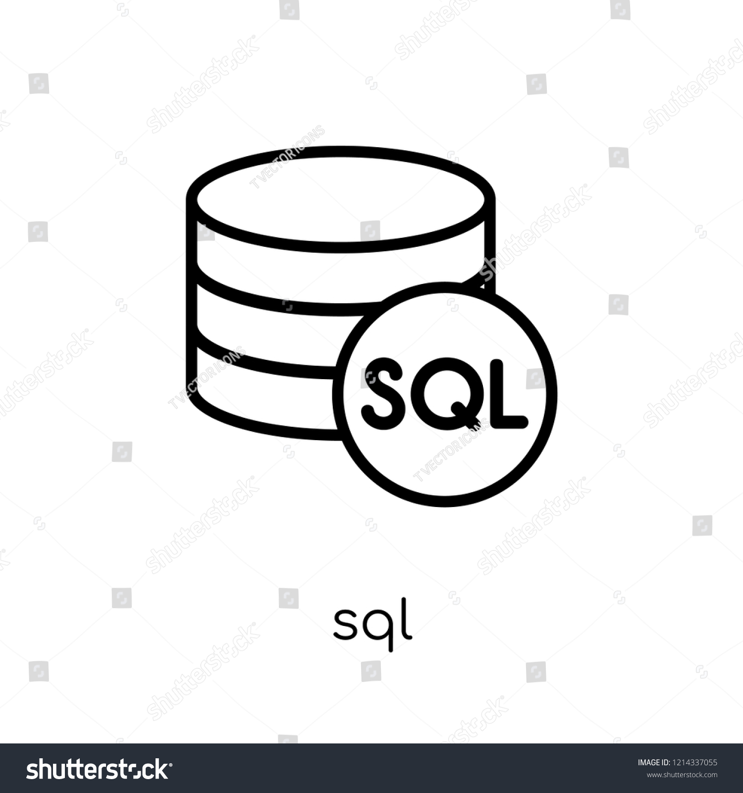 Sql Icon Trendy Modern Flat Linear Stock Vector Royalty Free 1214337055