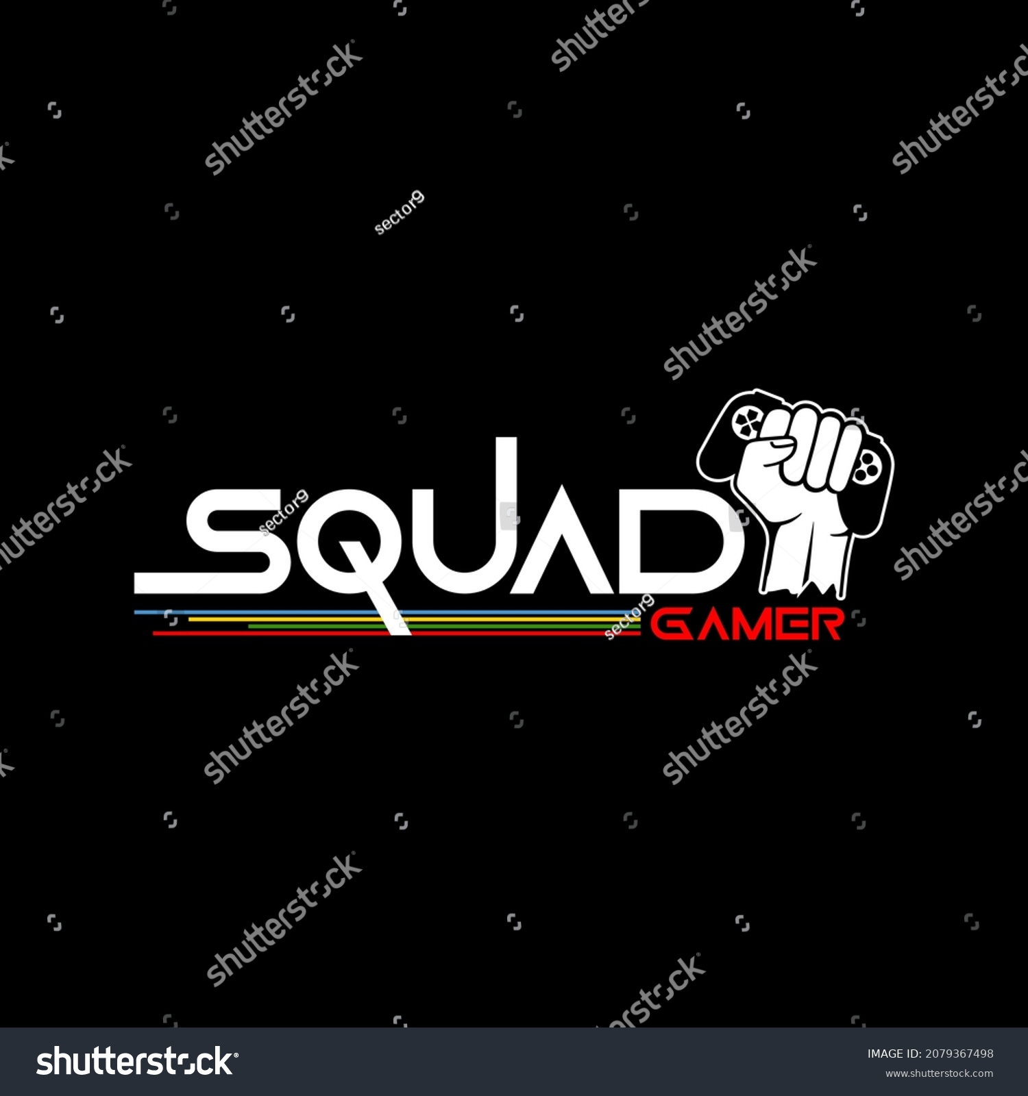 Squad Gamer Controller Vector Design T Stock Vector (Royalty Free ...