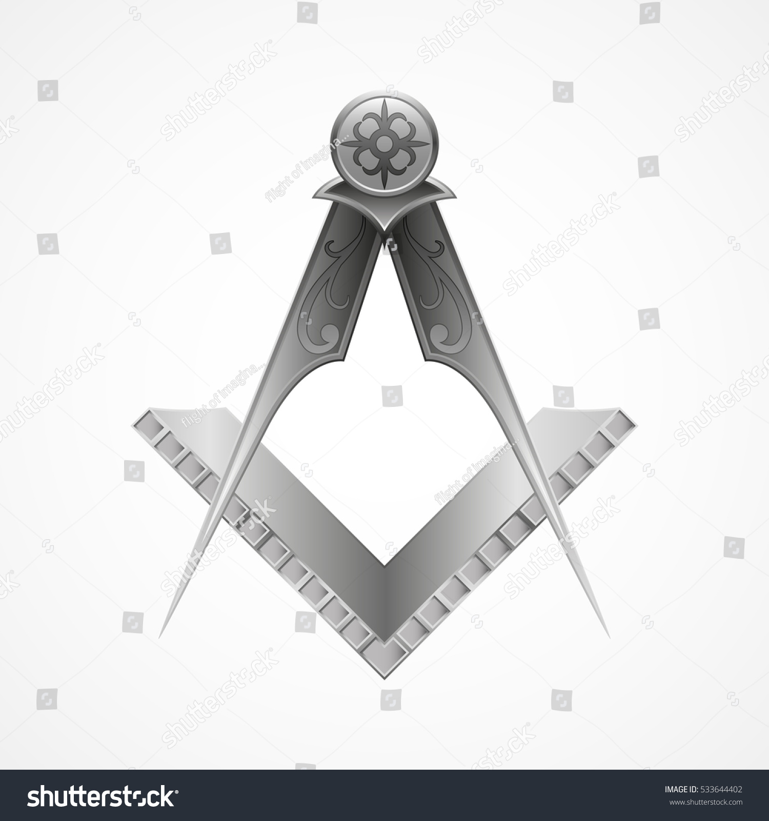 Square Compass Vector Isolated On White Stock Vector (Royalty Free ...