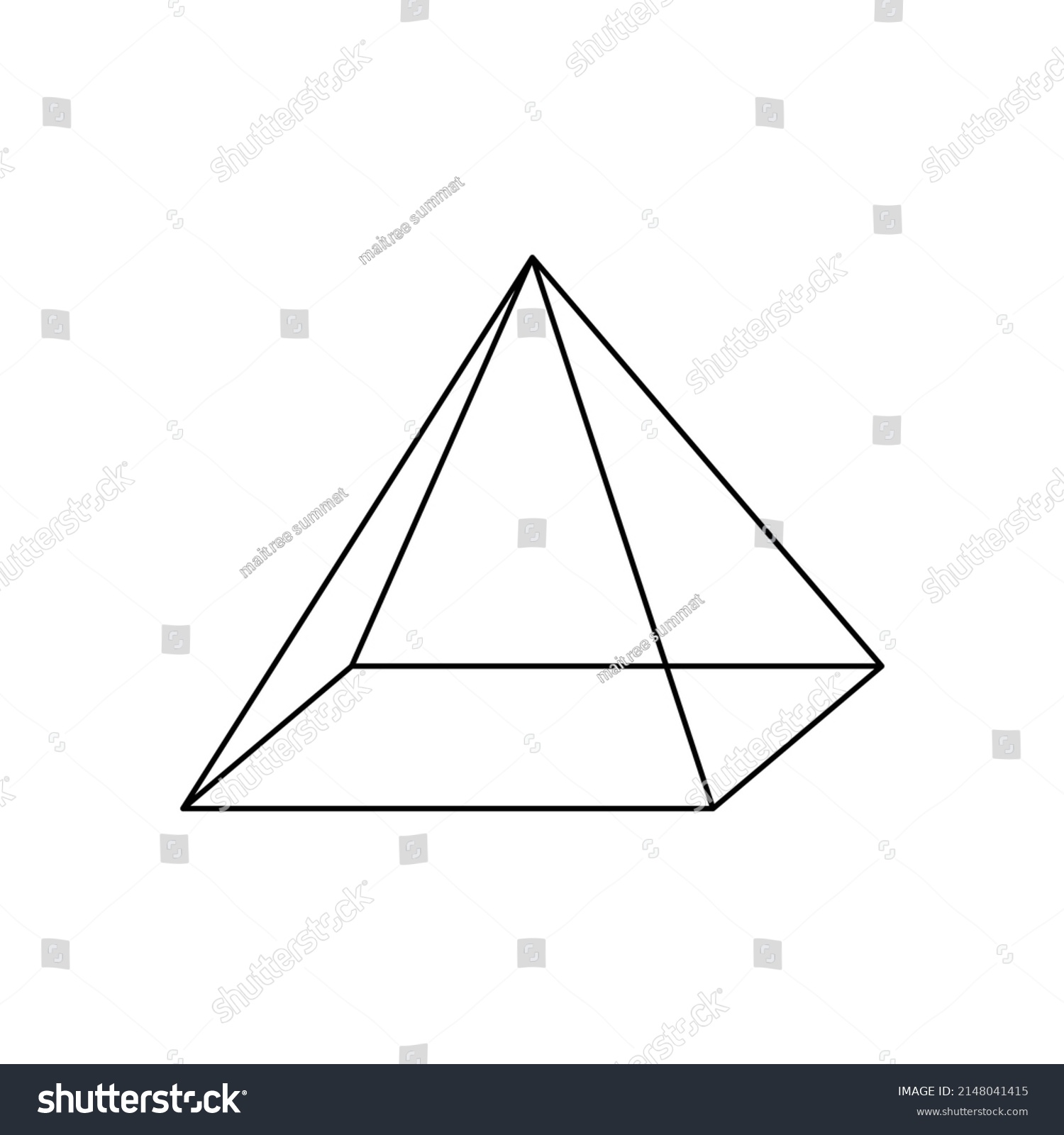 Square Base Pyramid On White Background Stock Vector (Royalty Free ...