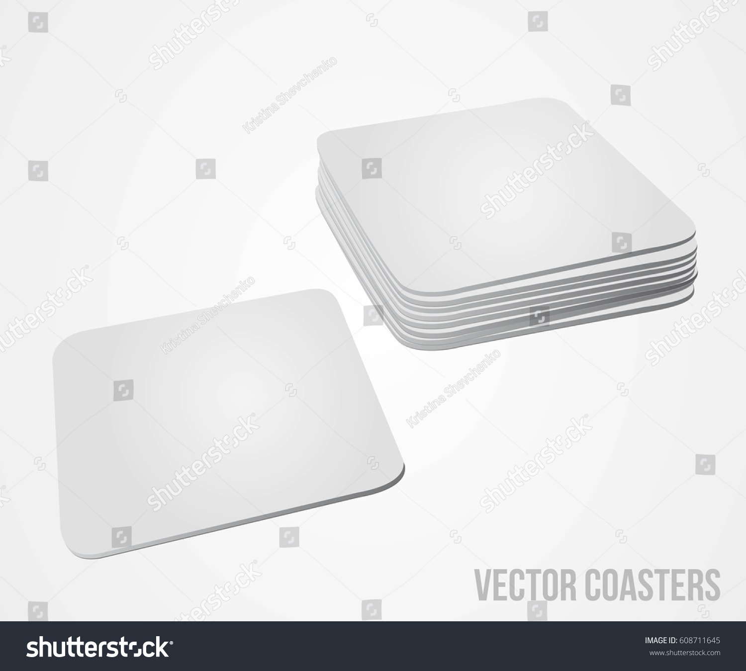 Square Beer Coasters Realistic Vector Illustration Stock Vector ...