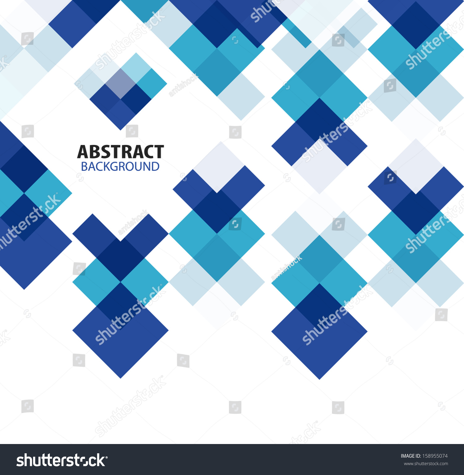 Square Blue Geometrical Abstract Background Stock Vector (Royalty Free ...