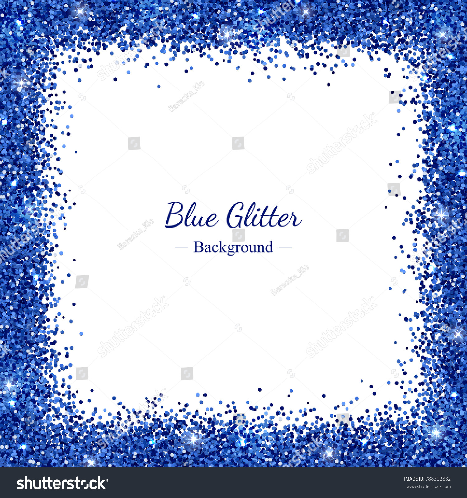 Square Border Frame Blue Glitter On Stock Vector (Royalty Free) 788302882