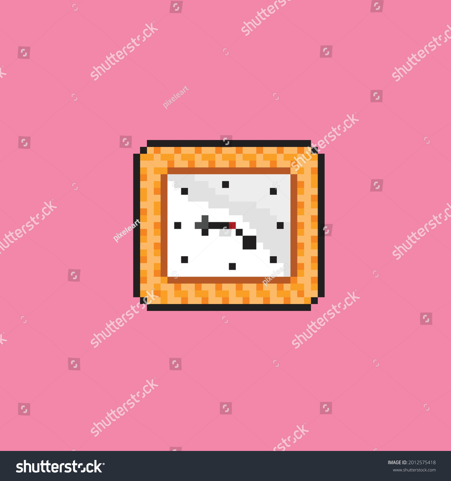 Square Clock Pixel Art Style Stock Vector (Royalty Free) 2012575418 ...